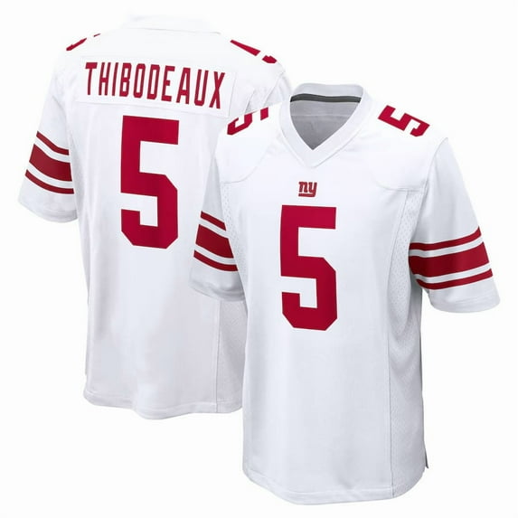 Men's New York G Thibodeaux 5 White Sports Player Game Stitched Name ...