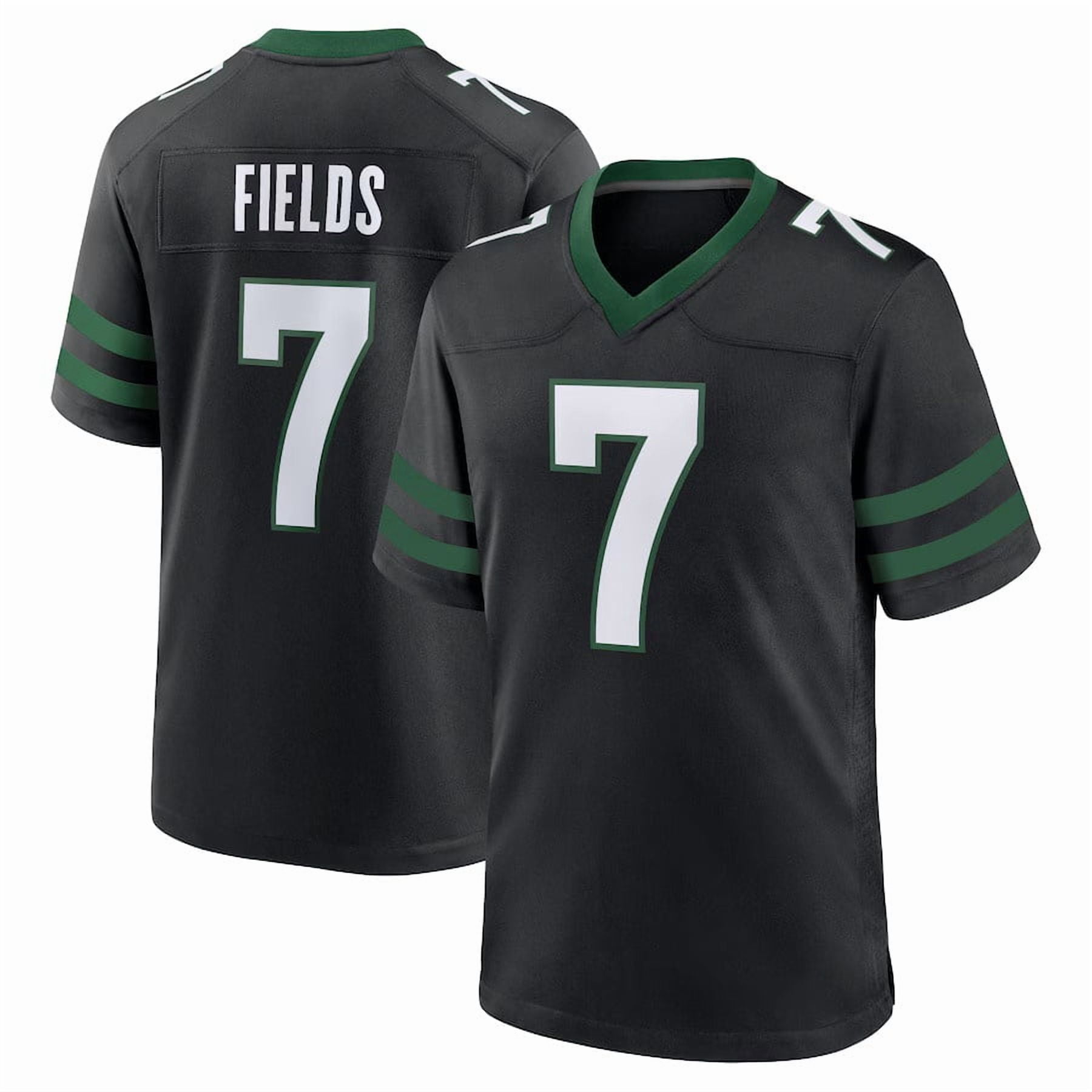 Men's New York J Fields 7 Black Stitched Player Game T-Shirts, Sports ...