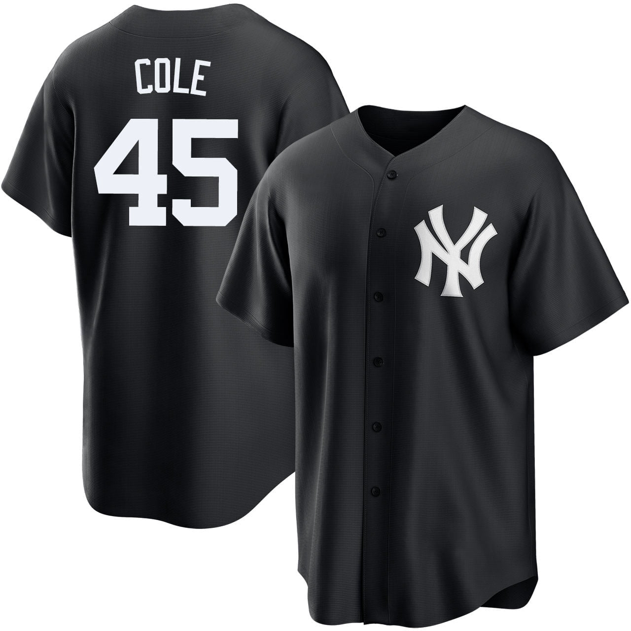Men's New York Y Cole 45 Black Replica Stitched Name Player T-shirts ...
