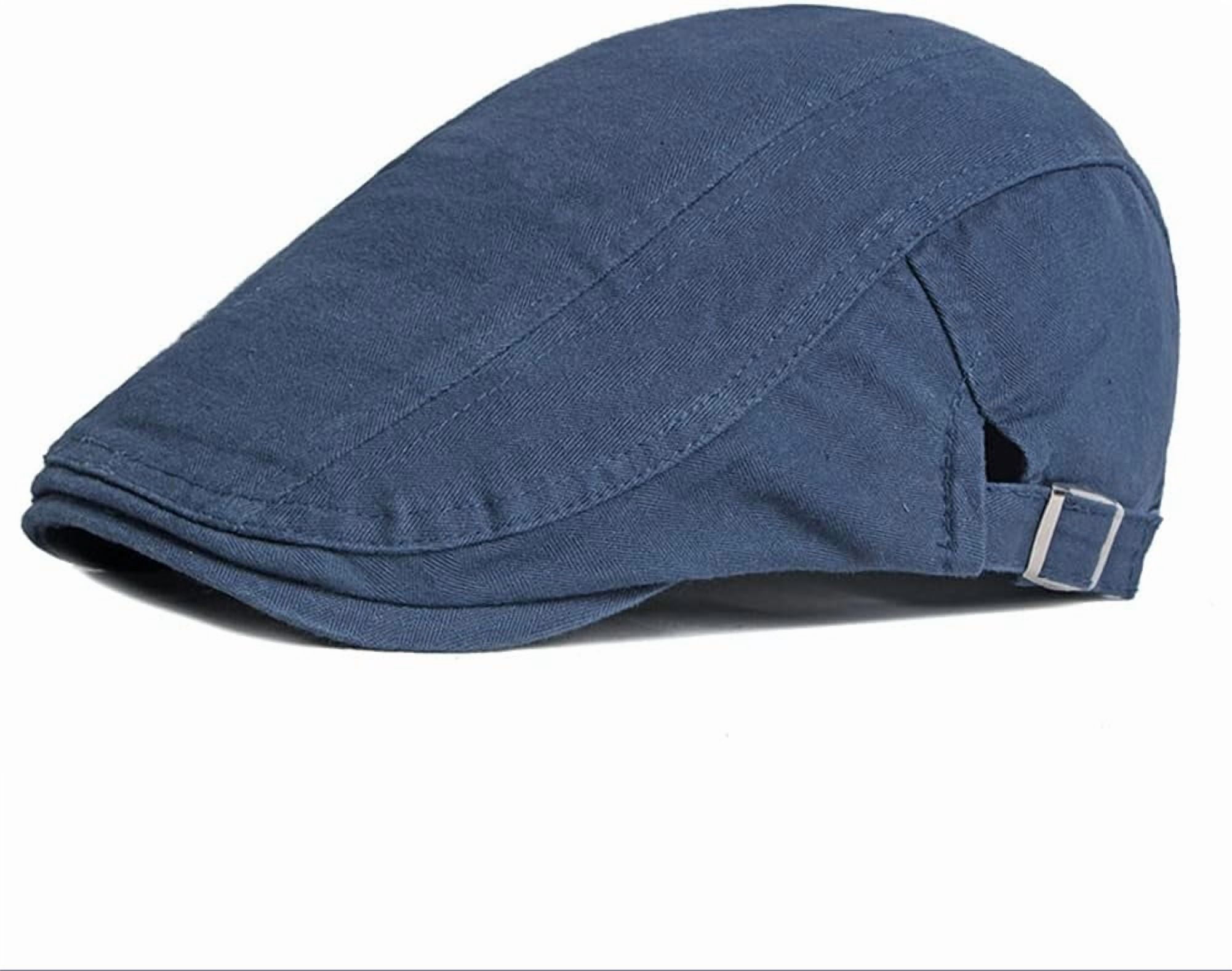 Men's Newsboy Cap Ivy Cotton Flat Hat Adjustable Cabbie Driving Hats ...