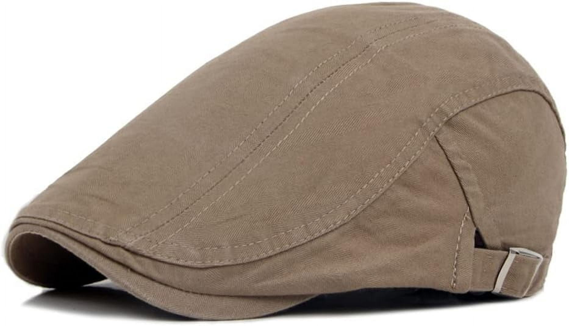 Men's Newsboy Cap Ivy Cotton Flat Hat Adjustable Cabbie Driving Hats ...