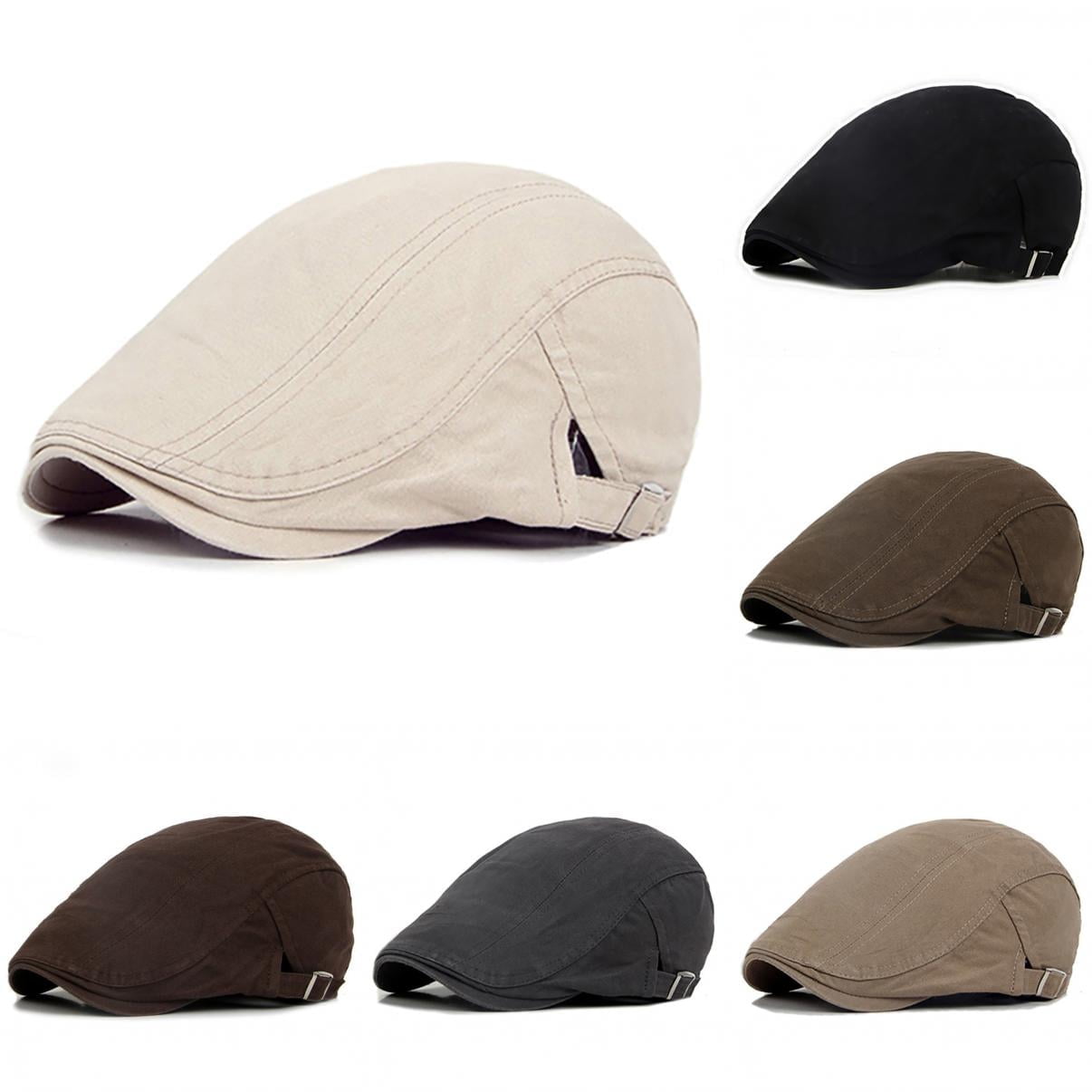 Men's Newsboy Flat Top Gatsby Golf Fitted Cap Beret Ivy Driving Hunting ...