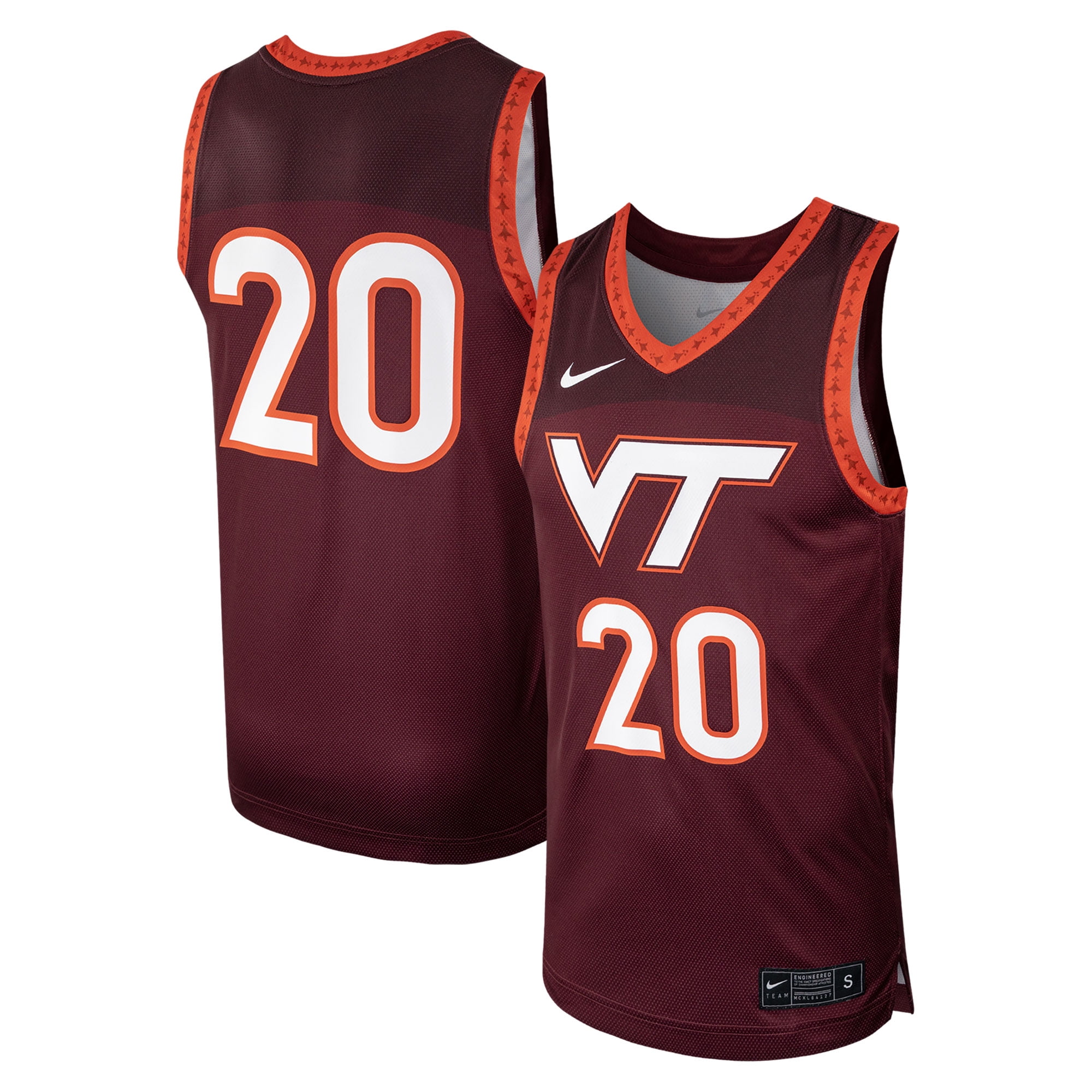 Men's Nike #20 Maroon Virginia Tech Hokies Replica Basketball Jersey ...