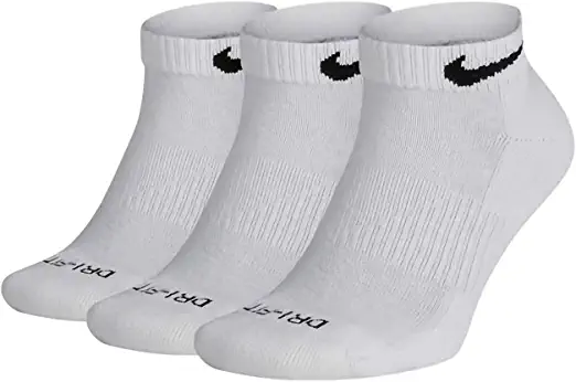 Men's Nike 3-pack Everyday Plus Cushion Low-Cut Training Socks Color: White Size: 8-12 - Walmart.com