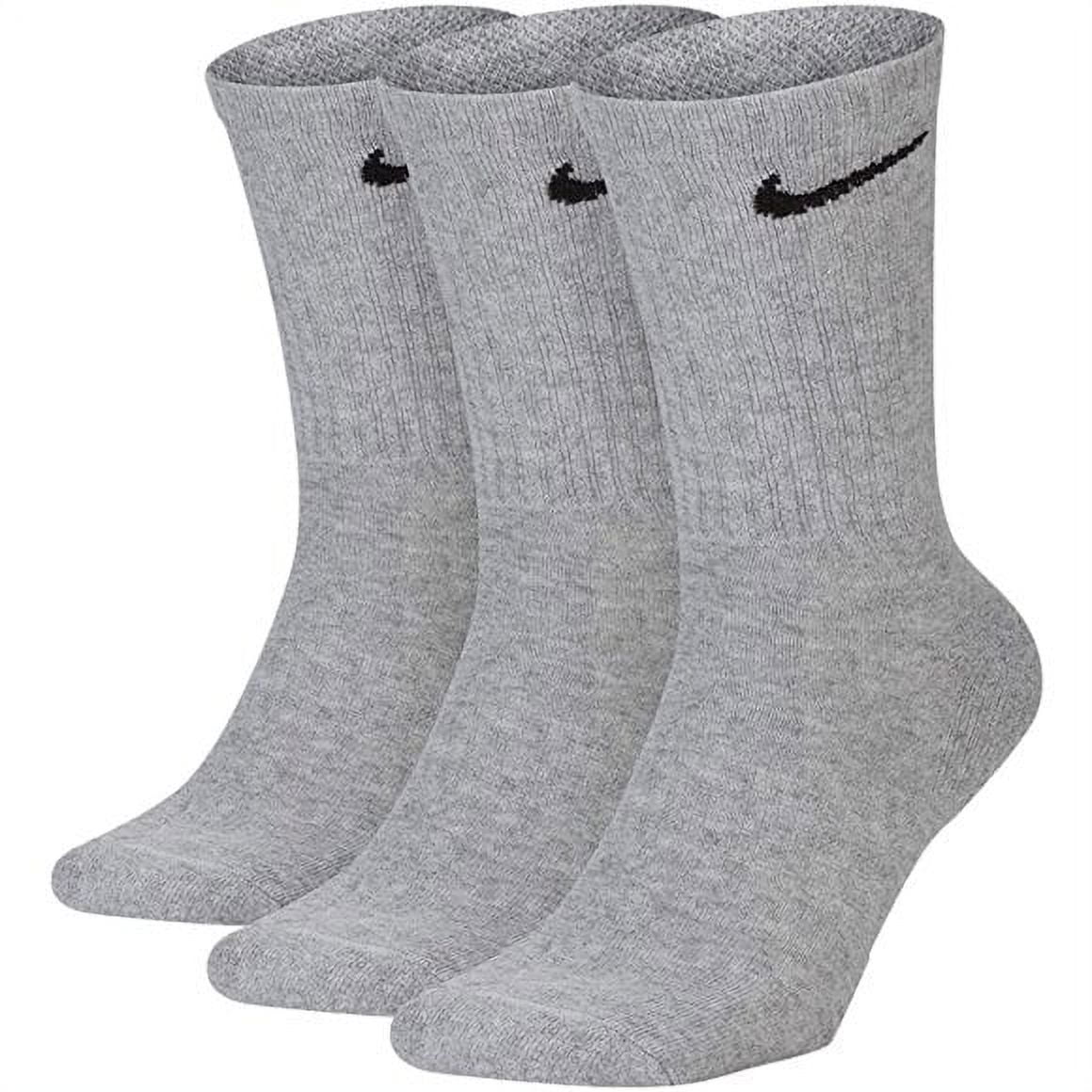 Nike Men's Everyday Cushioned Dri-FIT Crew Training Socks, 3-pack, Grey ...