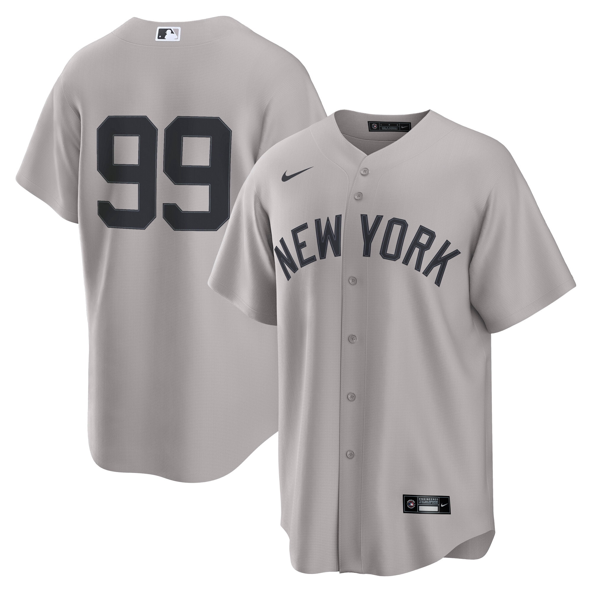 Men's Nike Aaron Judge Gray New York Yankees Road Replica Jersey ...