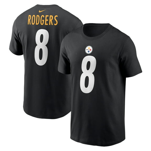 Women's Pittsburgh Rodgers 8 Black Sports Player Game Stitched Name ...