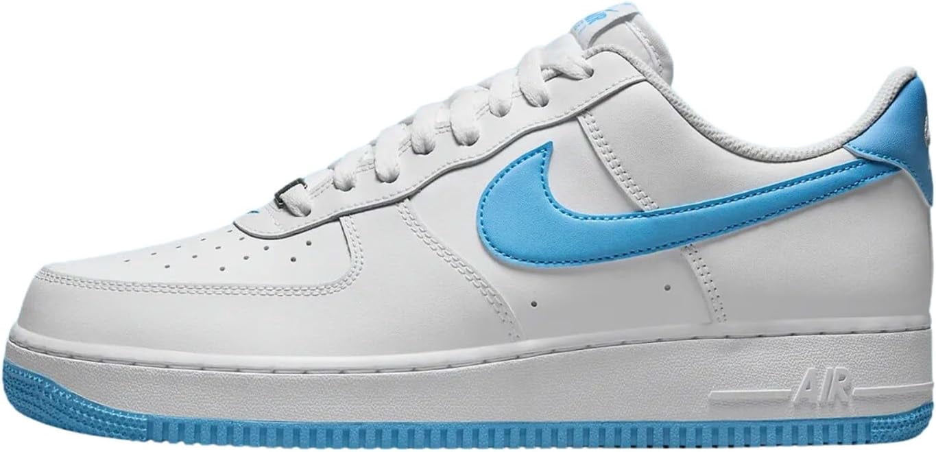 Men's Nike Air Force 1 '07 White/Aquarius Blue-White (FQ4296 100) - 11 ...