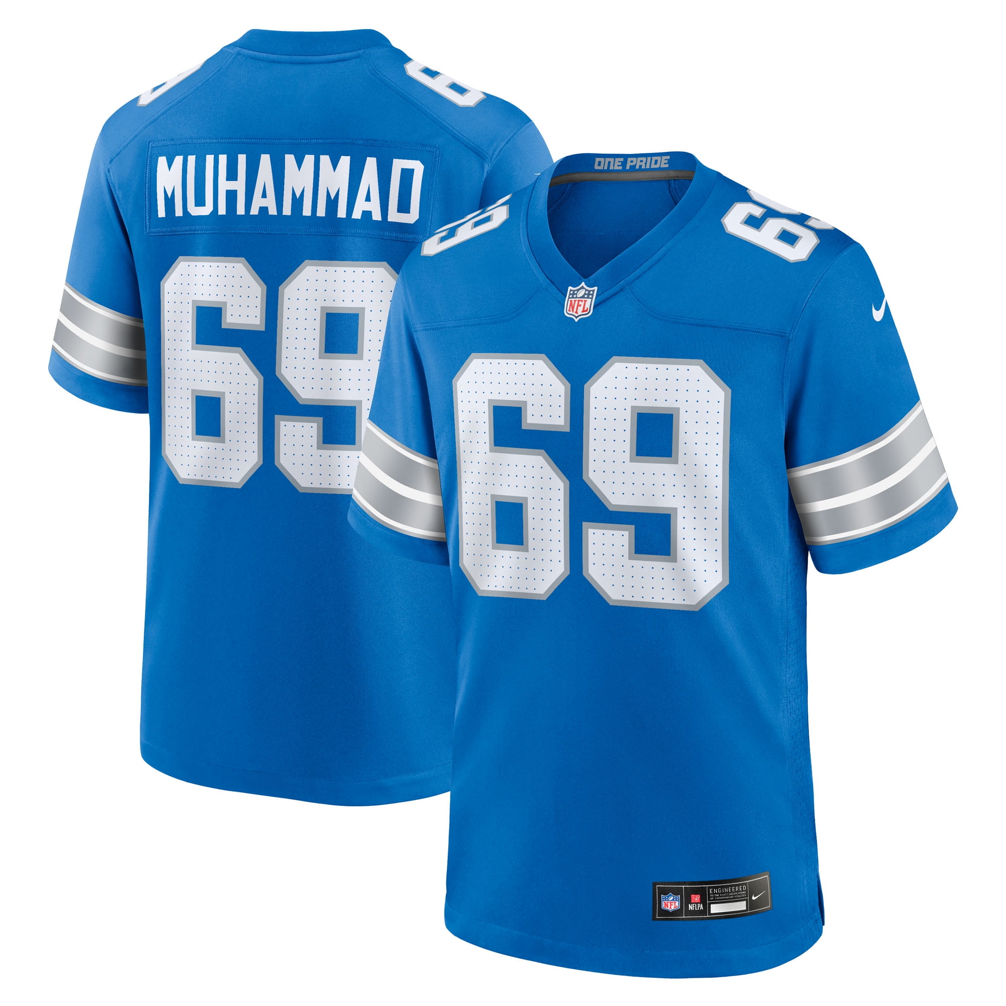 Men's Nike Al-Quadin Muhammad Blue Detroit Lions Team Game Jersey ...