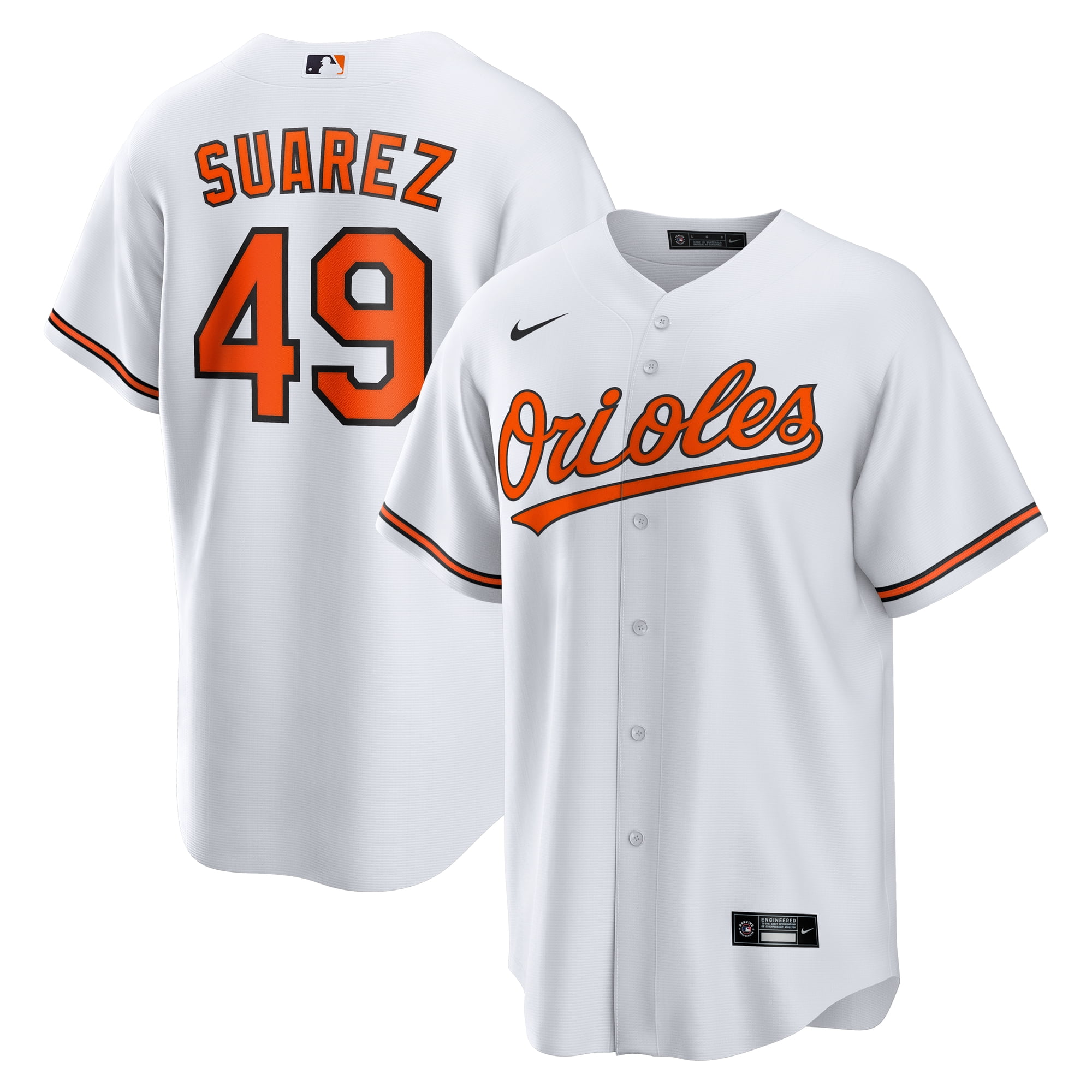 Men's Nike Albert Suarez White Baltimore Orioles Home Replica Jersey ...