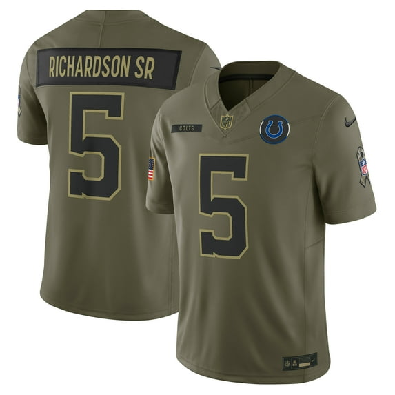 Men's Nike Anthony Richardson Sr. Olive Indianapolis Colts 2025 Salute ...