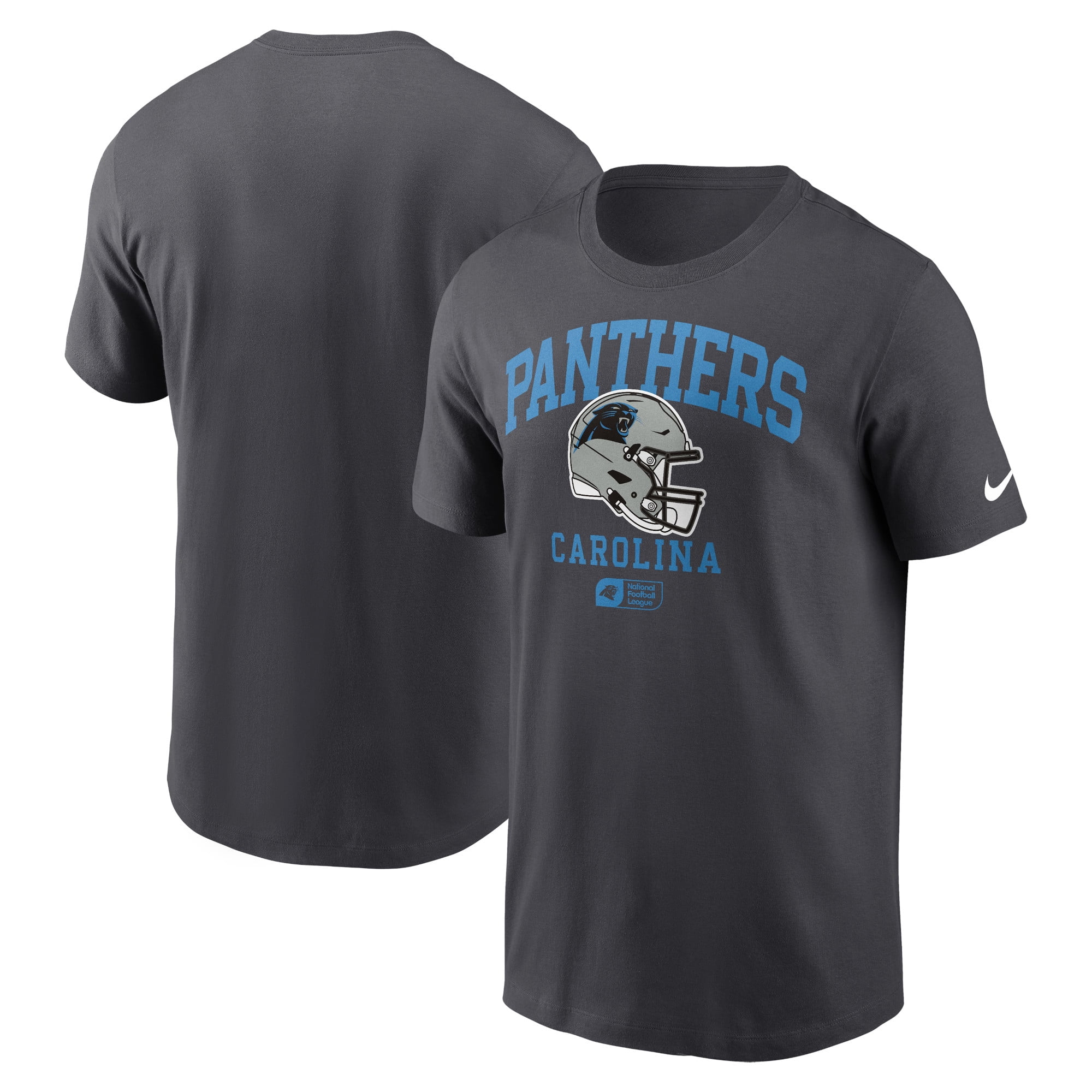 Men's Nike Anthracite Carolina Panthers Helmet Essential T-Shirt ...