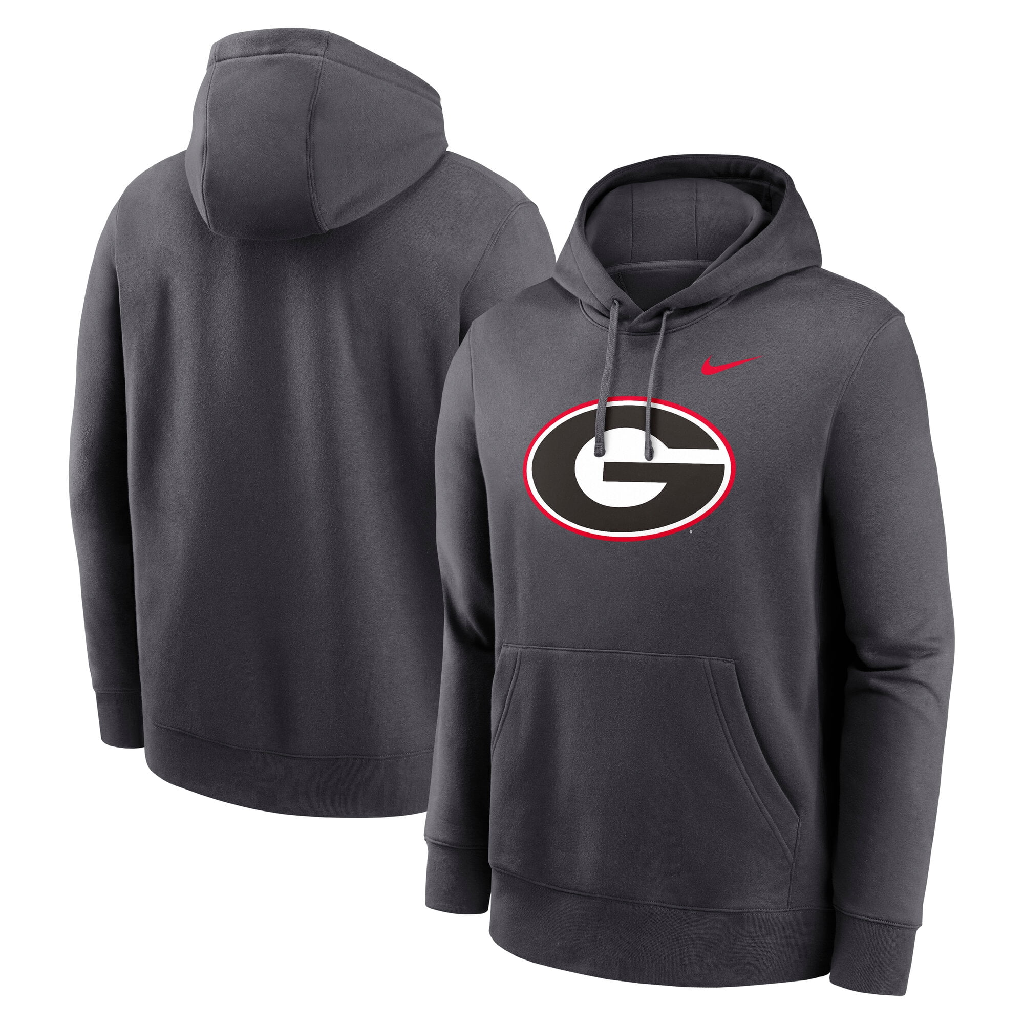 Men's Nike Anthracite Georgia Bulldogs Primetime Club Fleece Pullover ...