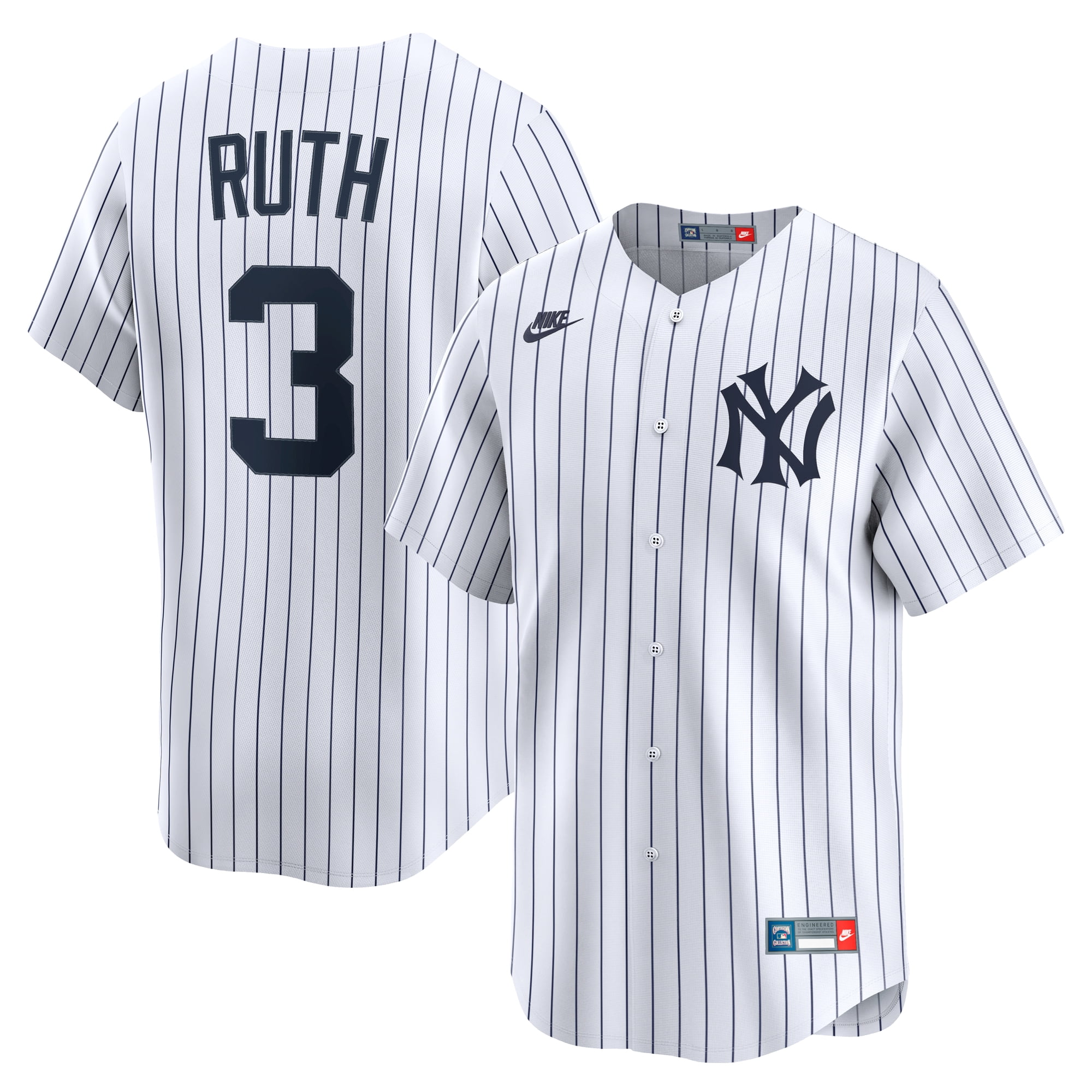 Men's Nike Babe Ruth White New York Yankees Throwback Cooperstown ...