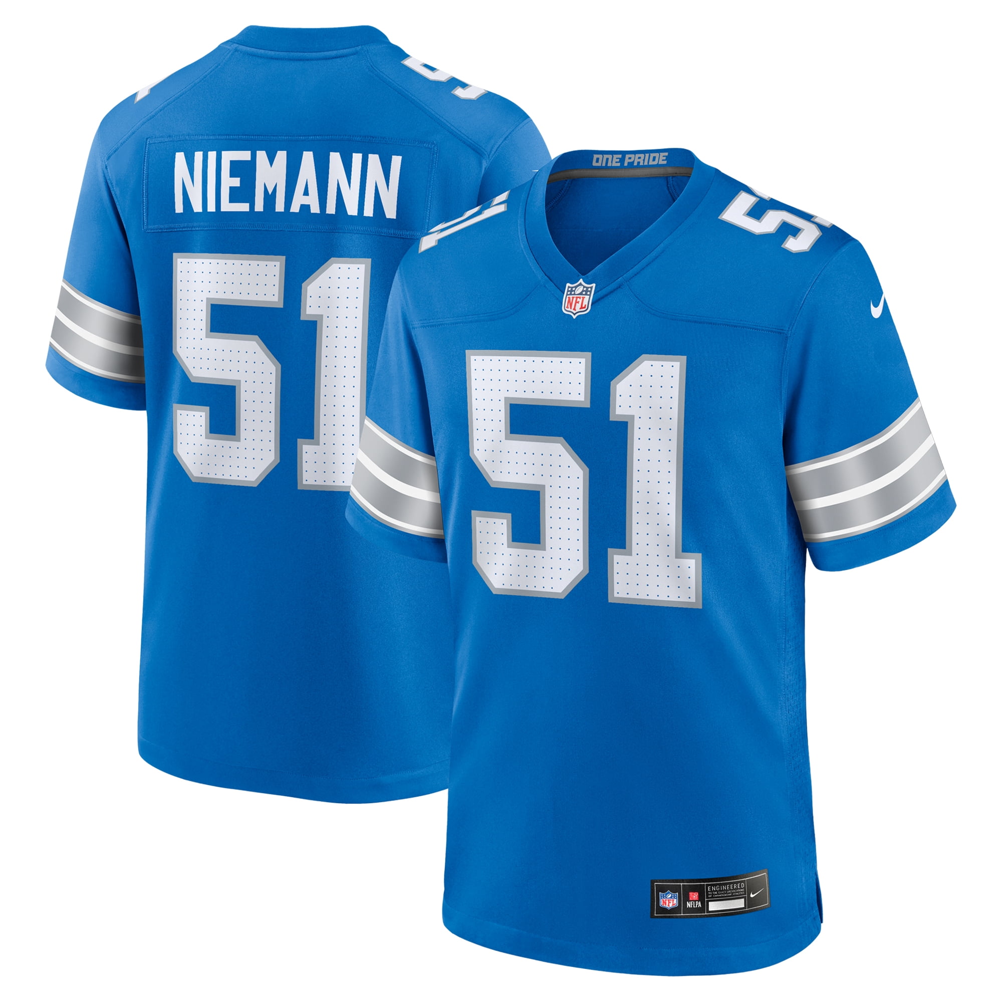 Men's Nike Ben Niemann Blue Detroit Lions Team Game Jersey - Walmart.com
