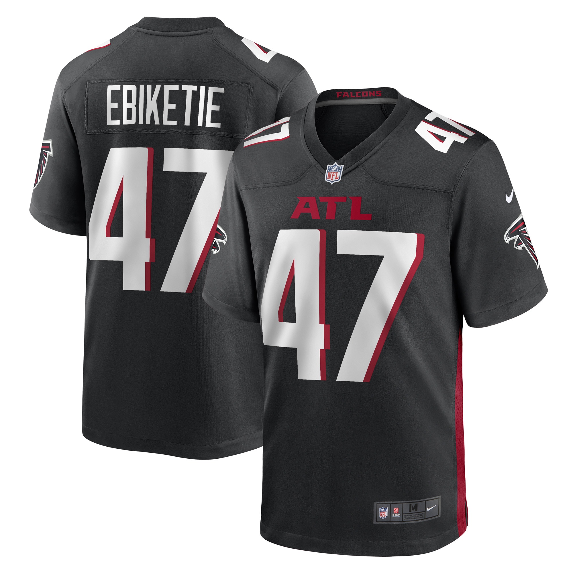 Men's Nike Black Arnold Ebiketie tlanta Falcons Game Player Jersey ...