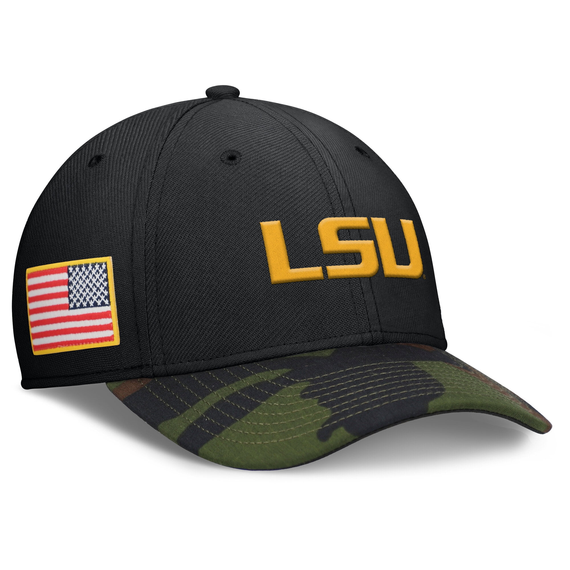 Men's Nike Black/Camo LSU Tigers 2024 Military Appreciation Rise Swoosh ...