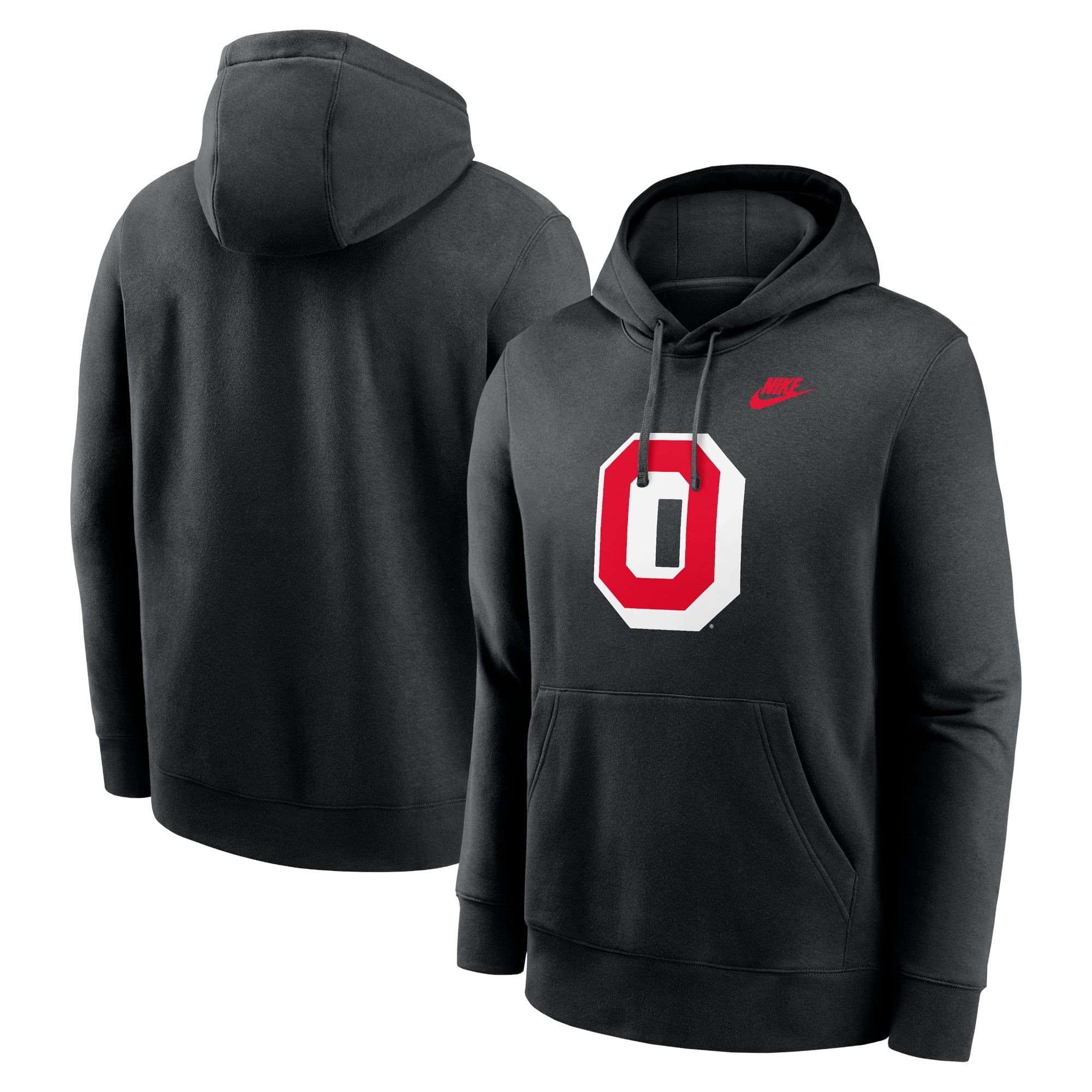 Men's Nike Black Ohio State Buckeyes Legacy Logo Club Fleece Pullover ...