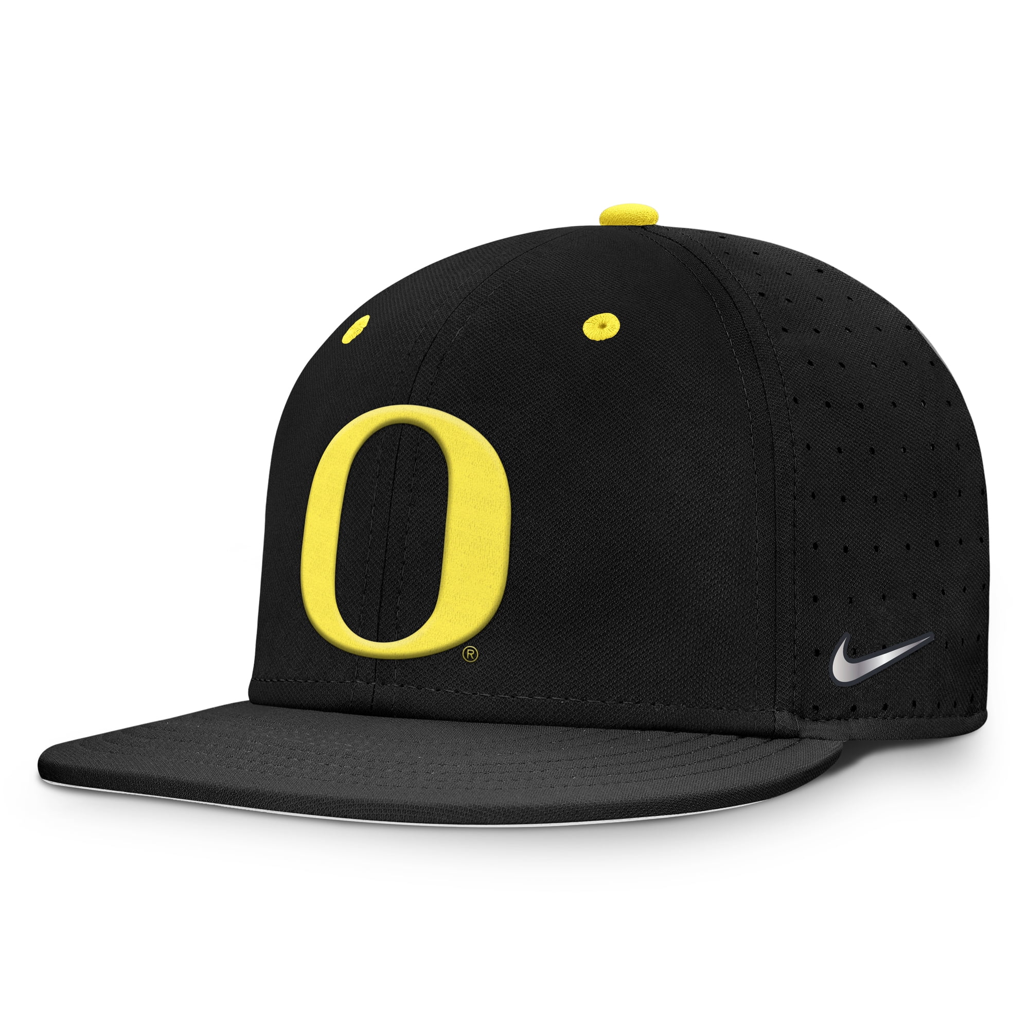 Men's Nike Black Oregon Ducks On-Field Dugout True Performance Fitted ...