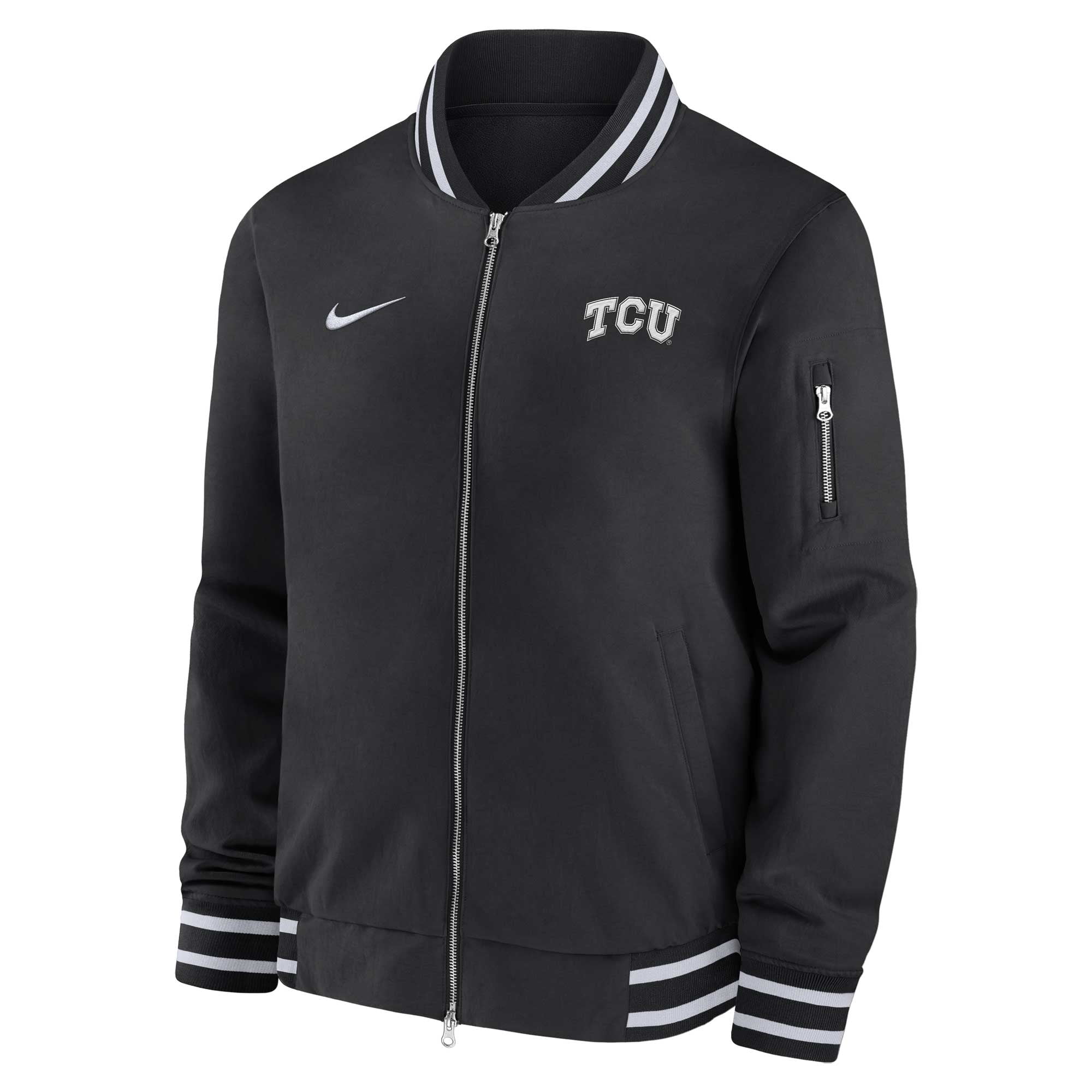 Men's Nike Black TCU Horned Frogs Full-Zip Bomber Jacket - Walmart.com