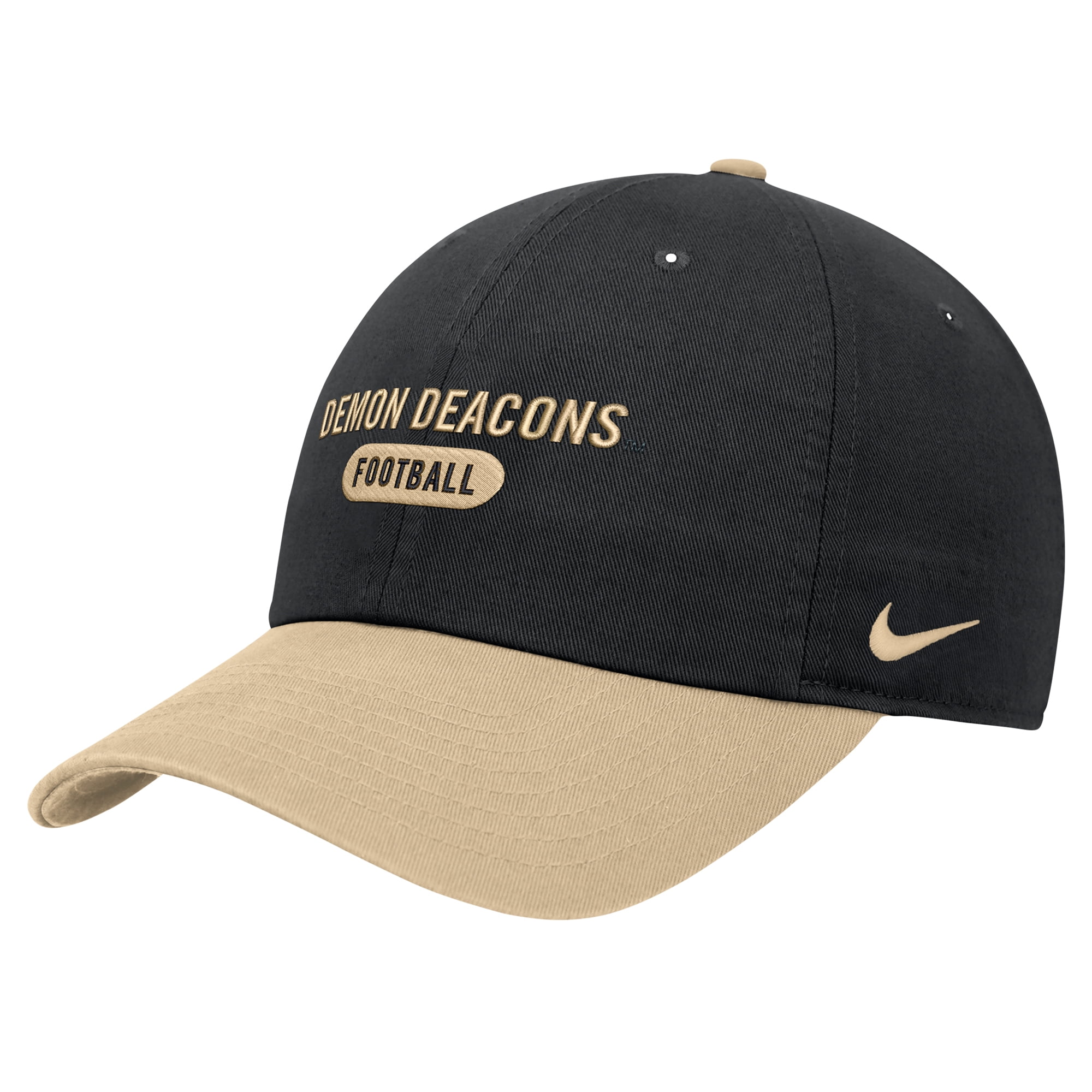 Men's Nike Black Wake Forest Demon Deacons Colorblock Club Adjustable ...