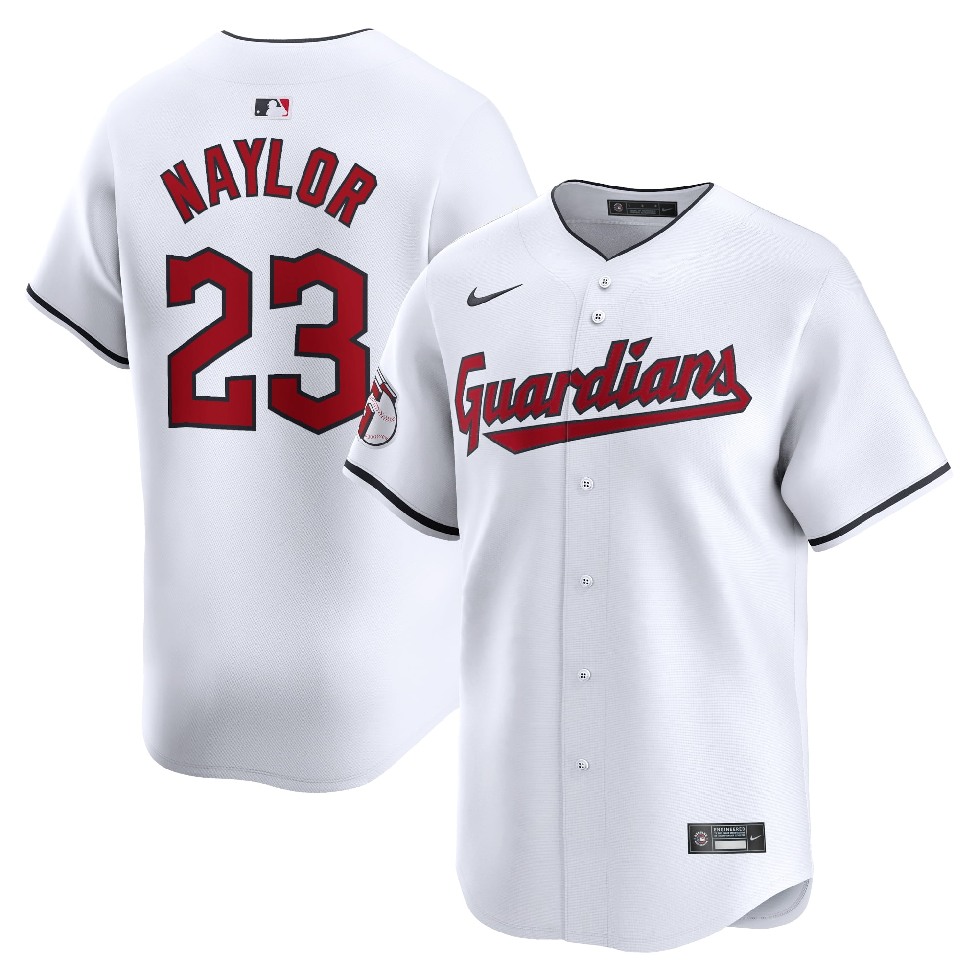 Men's Nike Bo Naylor White Cleveland Guardians Home Limited Player ...