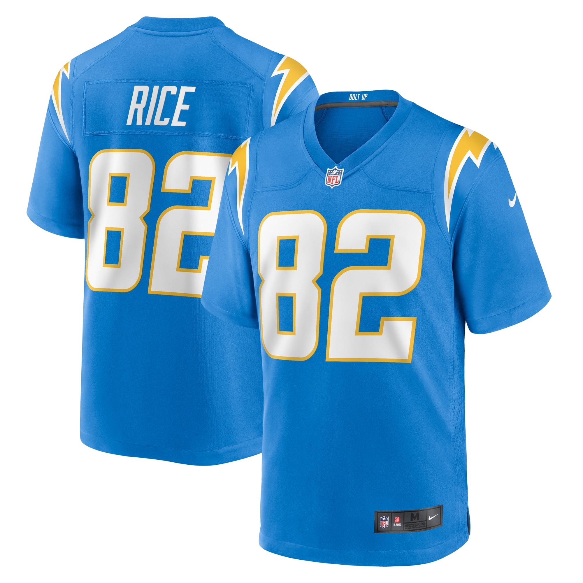 Men's Nike Brenden Rice Powder Blue Los Angeles Chargers Team Game ...