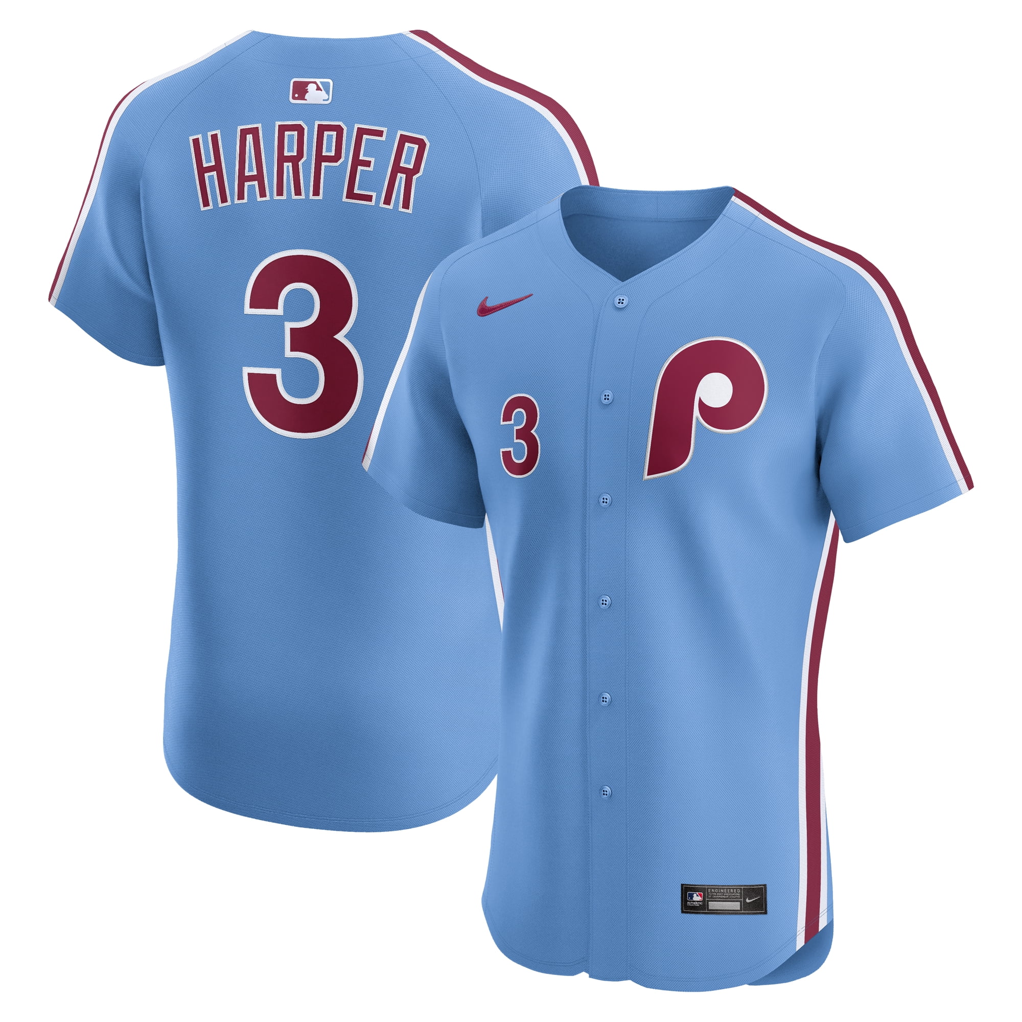 Men's Nike Bryce Harper Light Blue Philadelphia Phillies Alternate ...