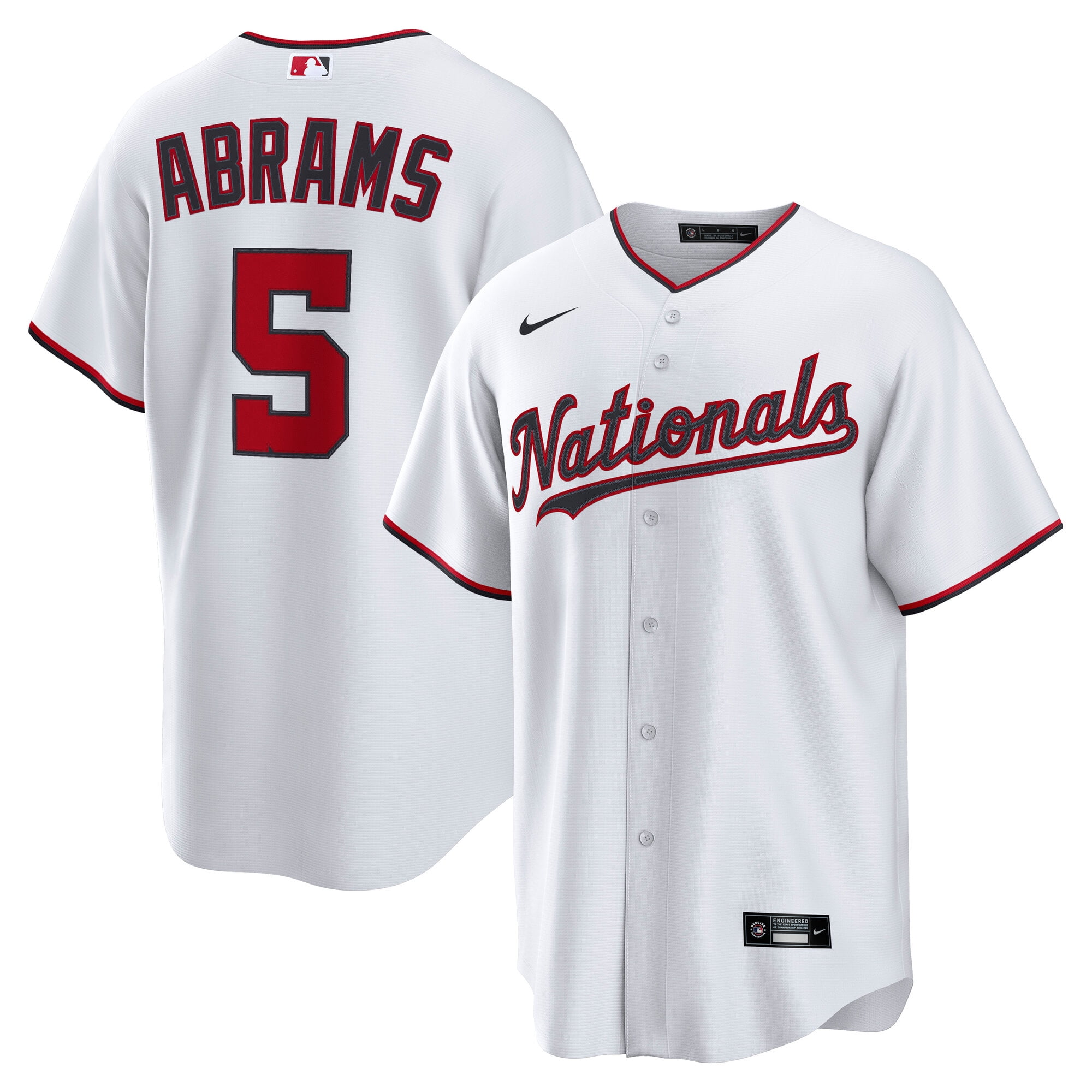 Men's Nike CJ Abrams White Washington Nationals Home Replica Jersey ...