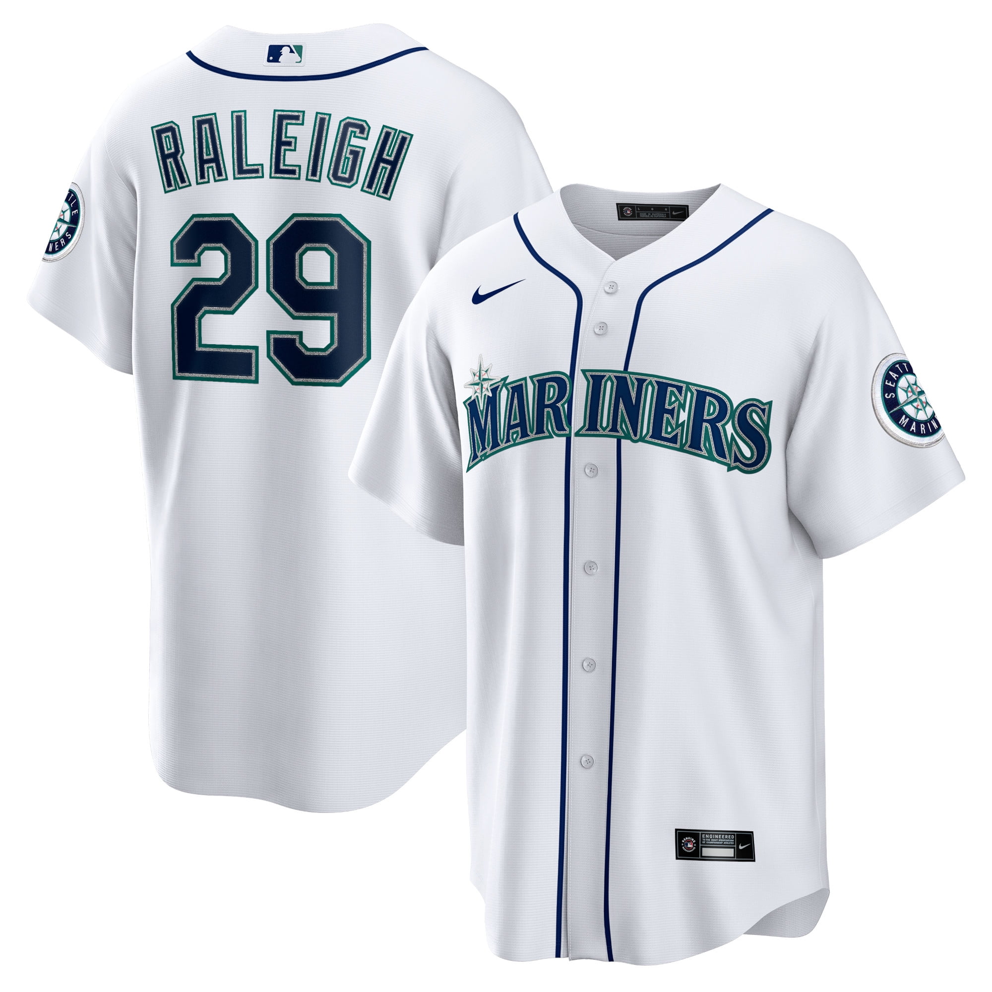 Men's Nike Cal Raleigh White Seattle Mariners Home Replica Jersey ...