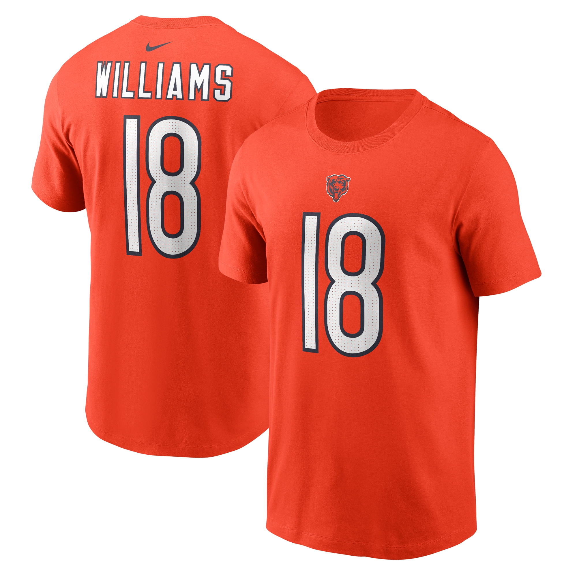 Men's Nike Caleb Williams Orange Chicago Bears Fuse Name & Number T ...