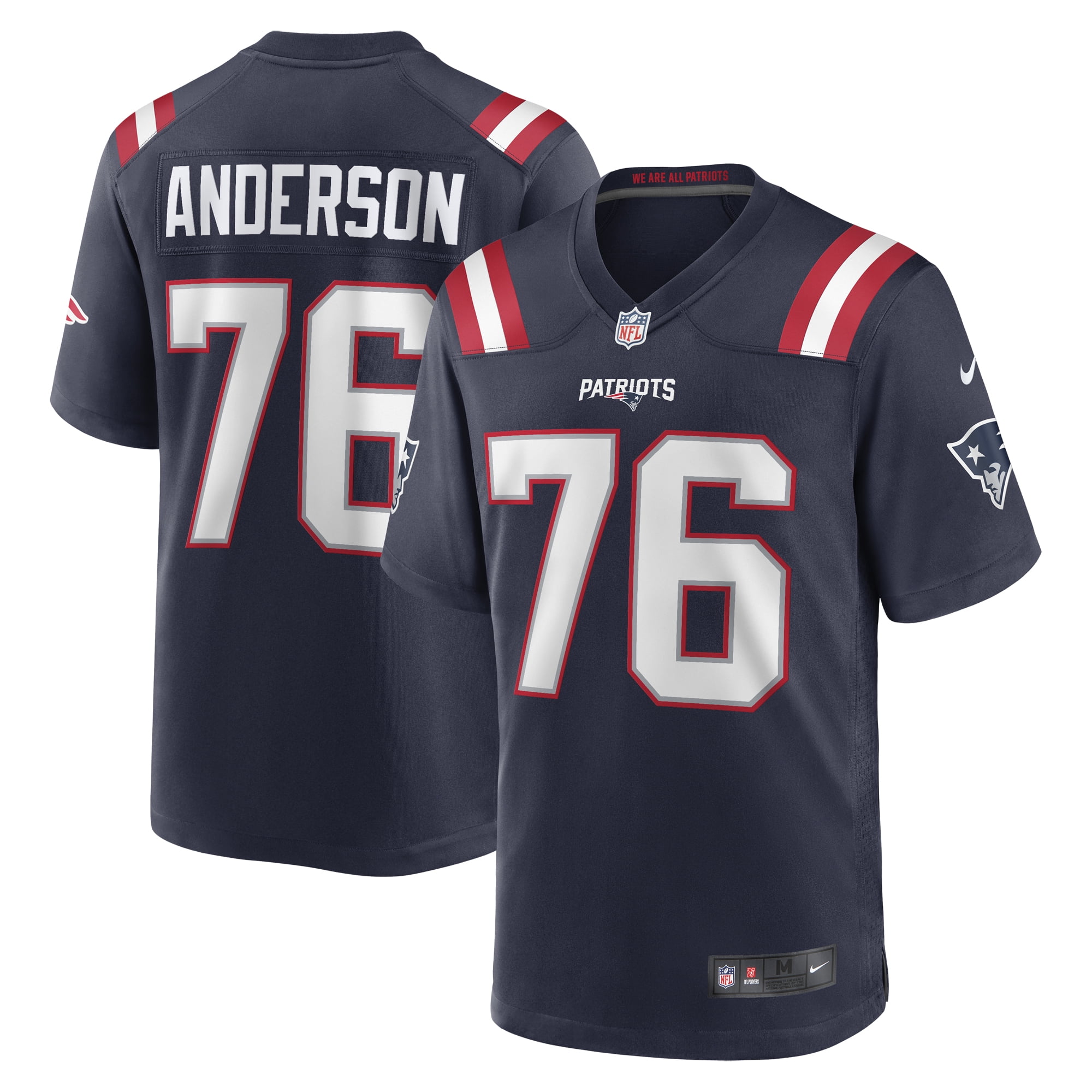 Men's Nike Calvin Anderson Navy New England Patriots Game Jersey ...