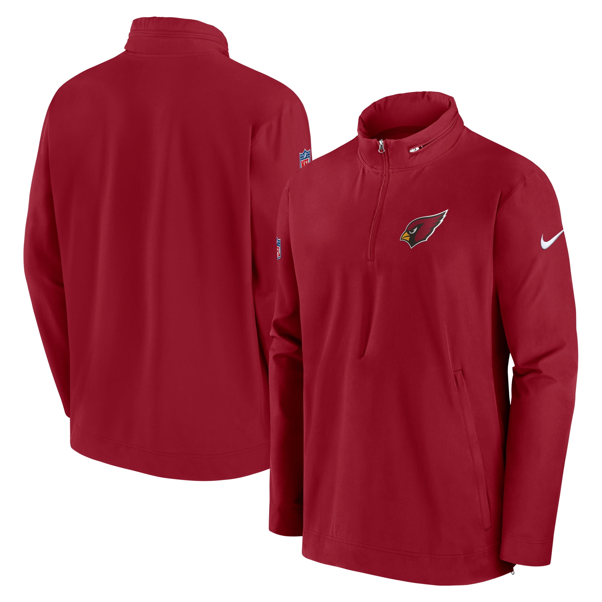 Men's Nike Cardinal Arizona Cardinals Sideline Coach Half-Zip Jacket ...