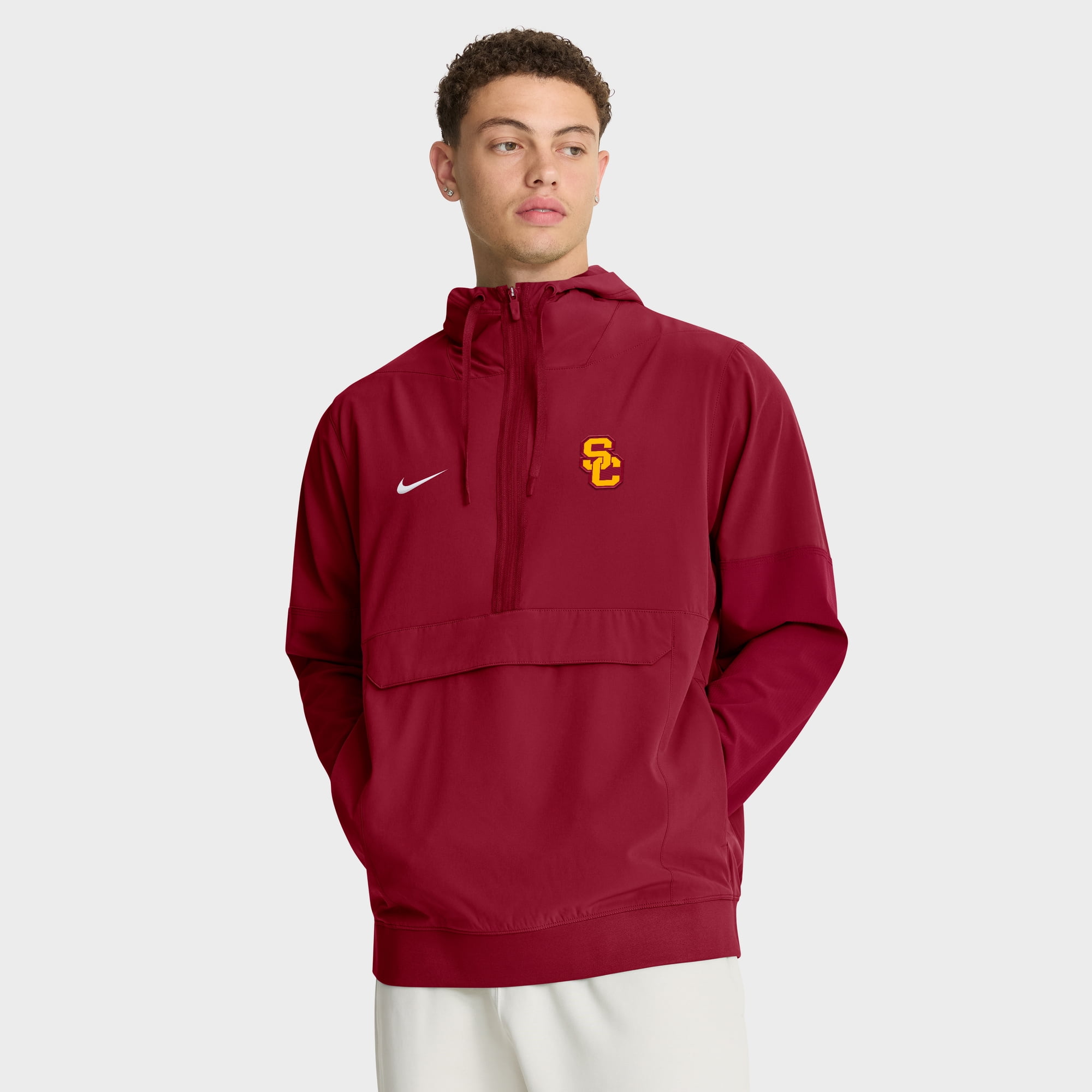 Men's Nike Cardinal USC Trojans Anorak Half-Zip Hoodie Jacket - Walmart.com