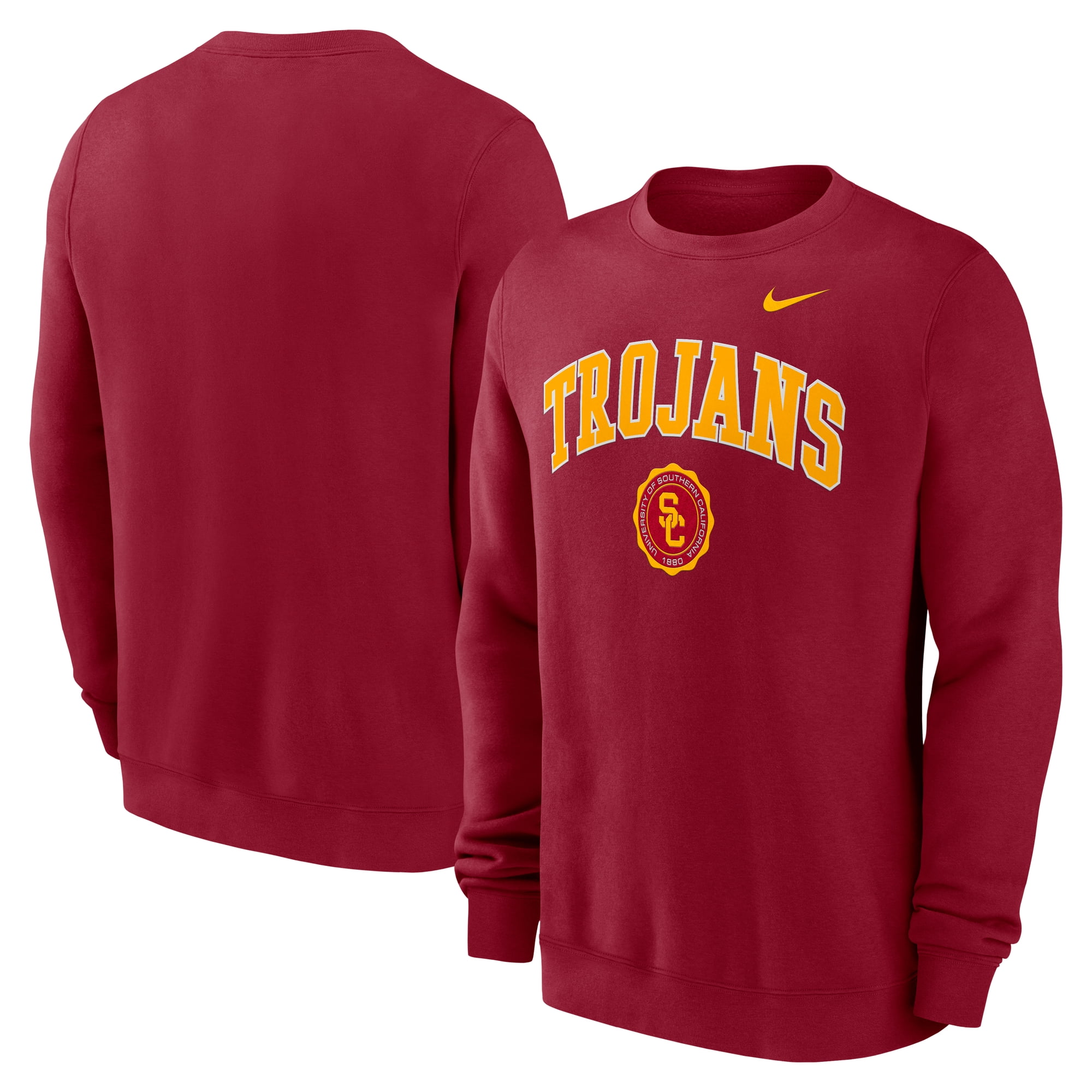 Men's Nike Cardinal USC Trojans Arched Seal Pullover Sweatshirt ...