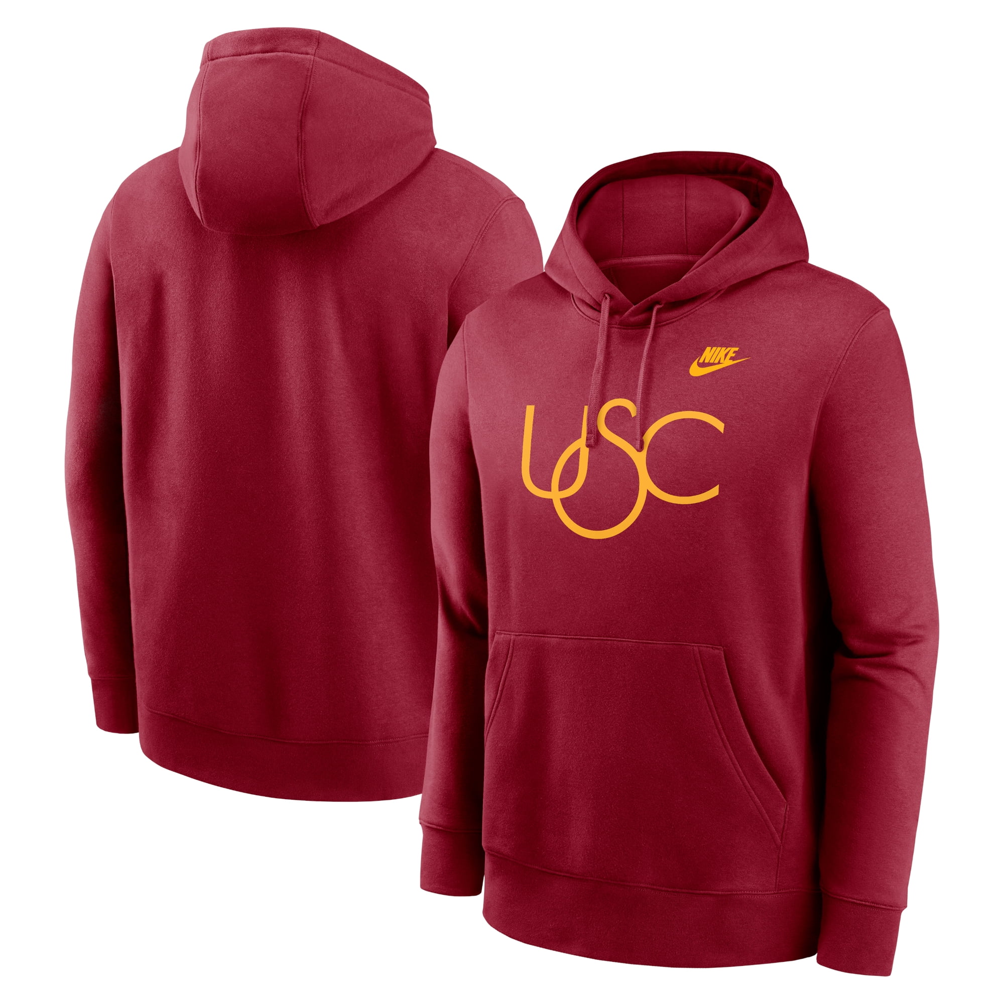Men's Nike Cardinal USC Trojans Legacy Logo Club Fleece Pullover Hoodie ...