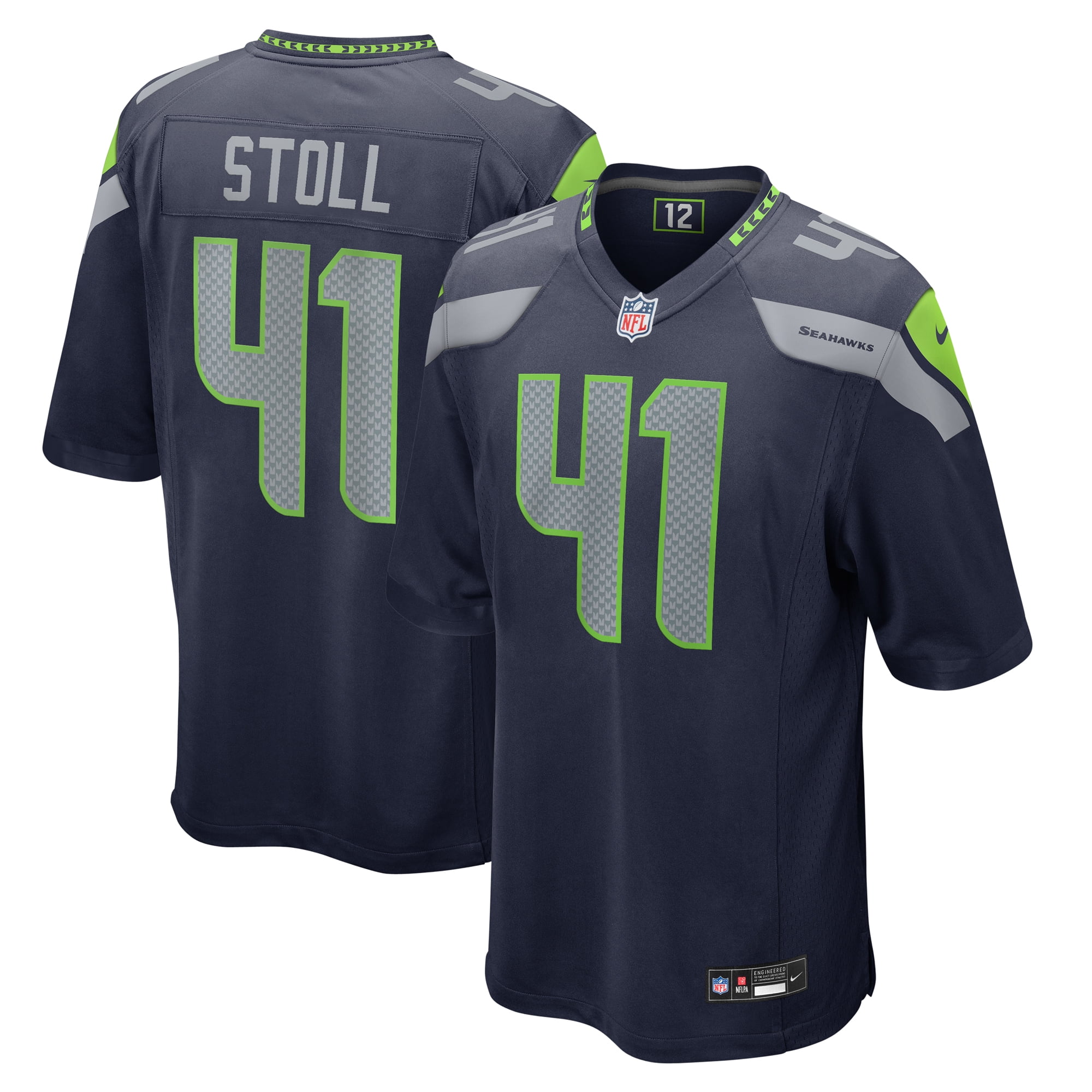 Men's Nike Chris Stoll College Navy Seattle Seahawks Game Jersey ...