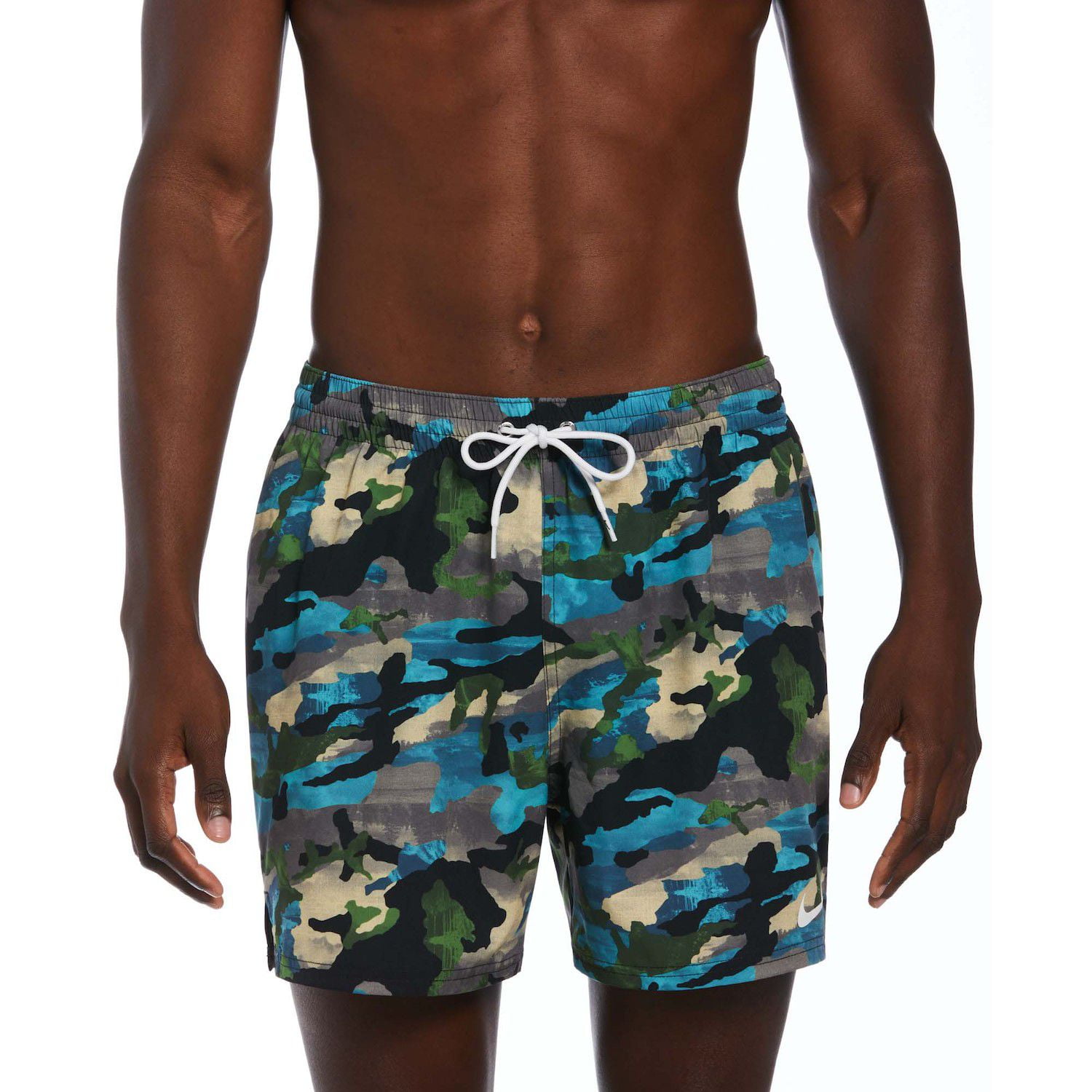Men's Nike 5" Classic Camo Swim Trunks Color: Black Size: S - Walmart.com