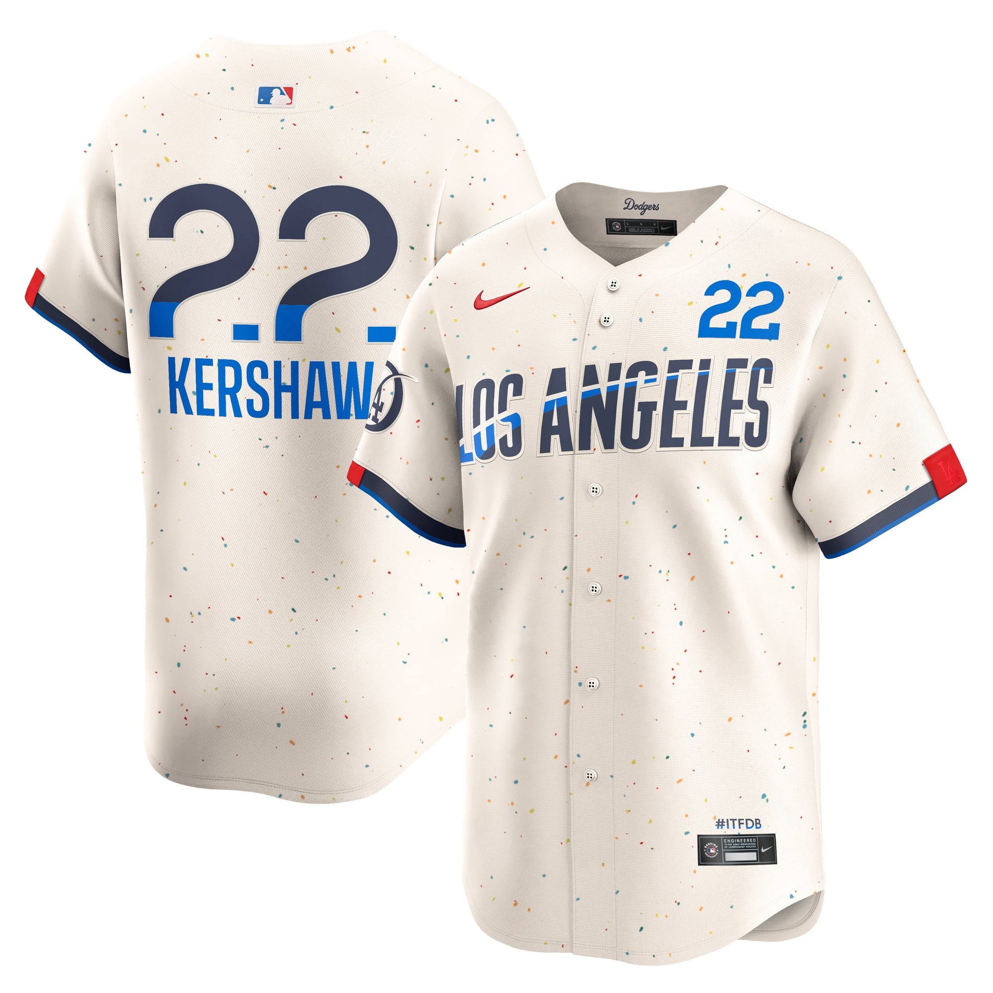 Men's Nike Clayton Kershaw Cream Los Angeles Dodgers City Connect ...