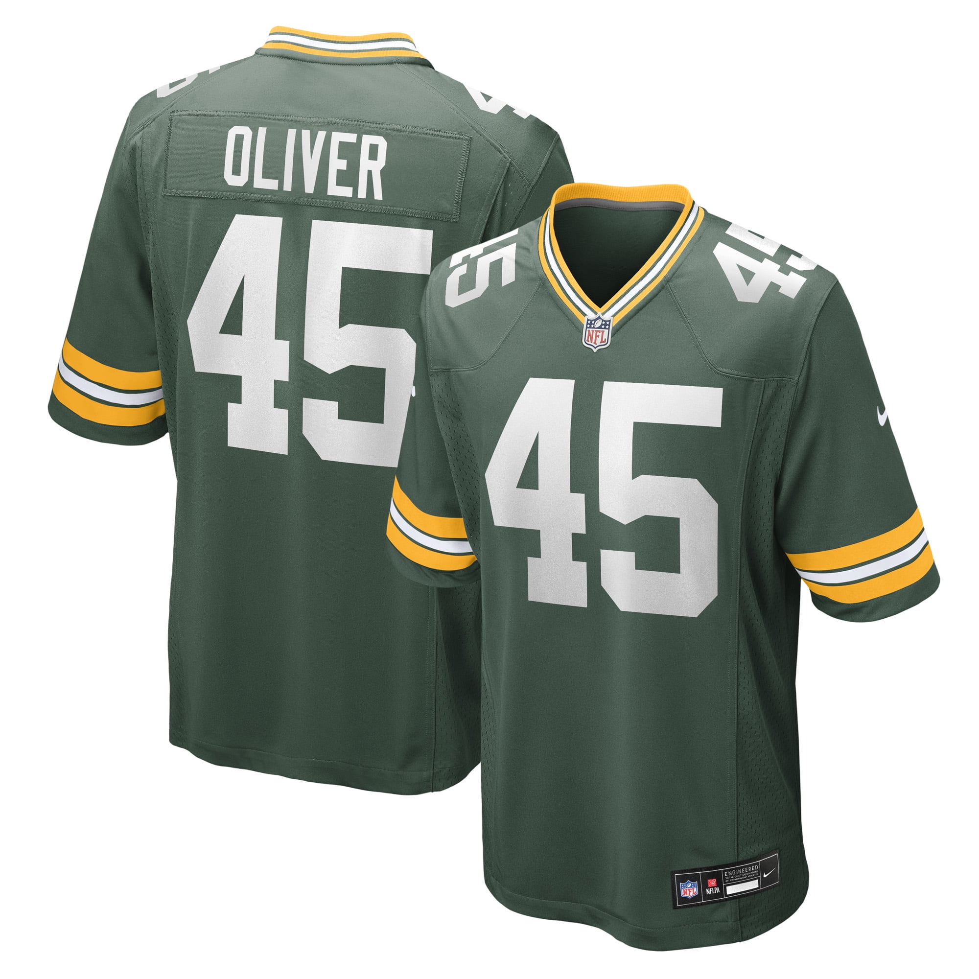 Men's Nike Collin Oliver Green Green Bay Packers Team Game Jersey ...