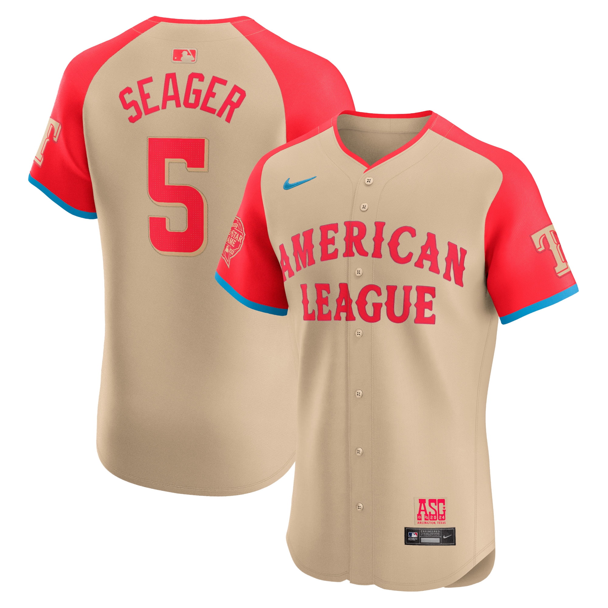 Men's Nike Corey Seager Cream American League 2024 MLB All-Star Game ...
