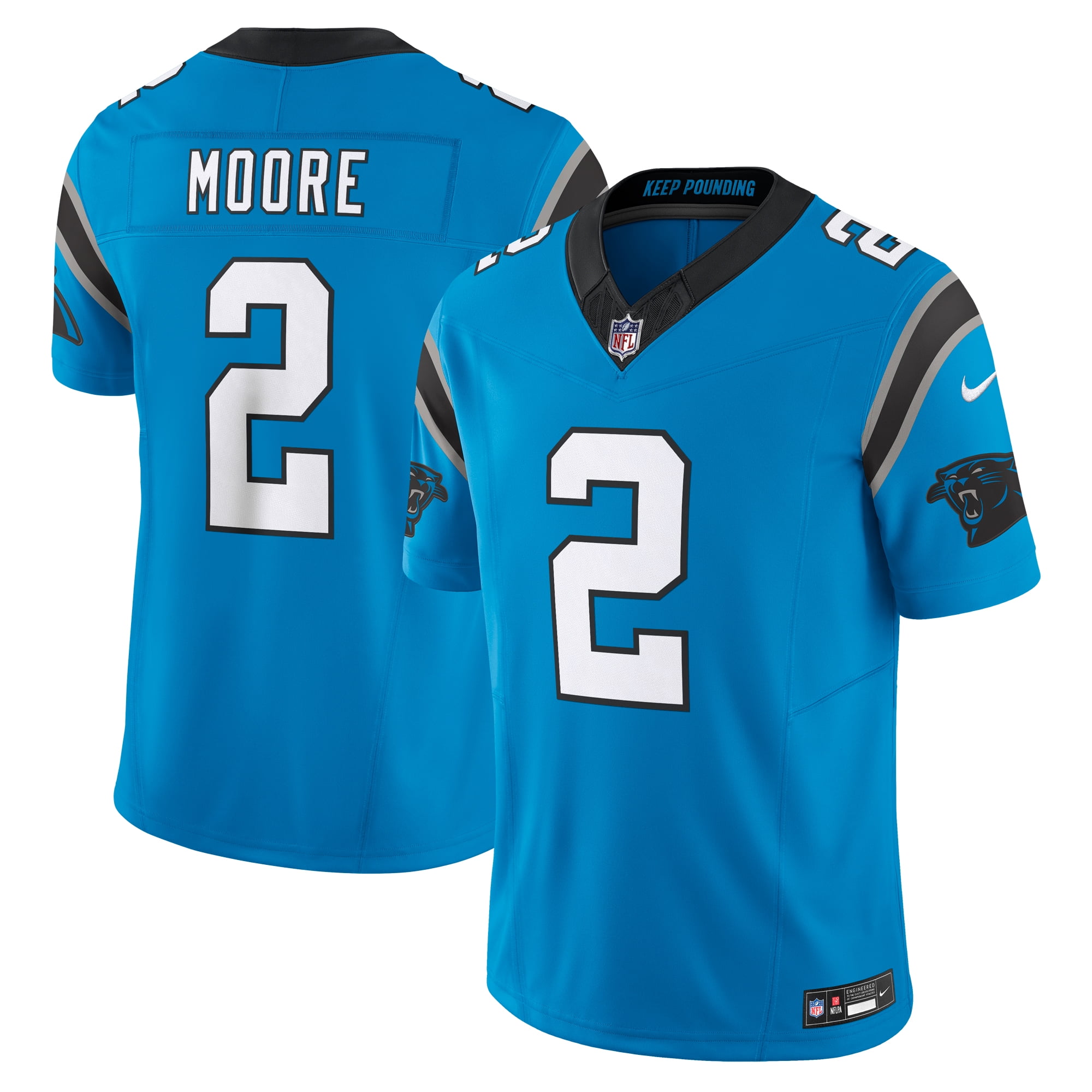 Men's Nike D.J. Moore Blue Carolina Panthers Vapor F.U.S.E. Limited ...