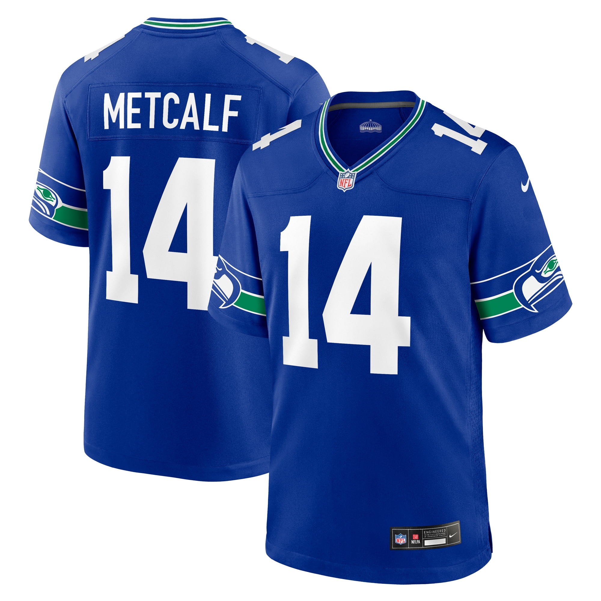 Men's Nike DK Metcalf Royal Seattle Seahawks Throwback Player Game ...