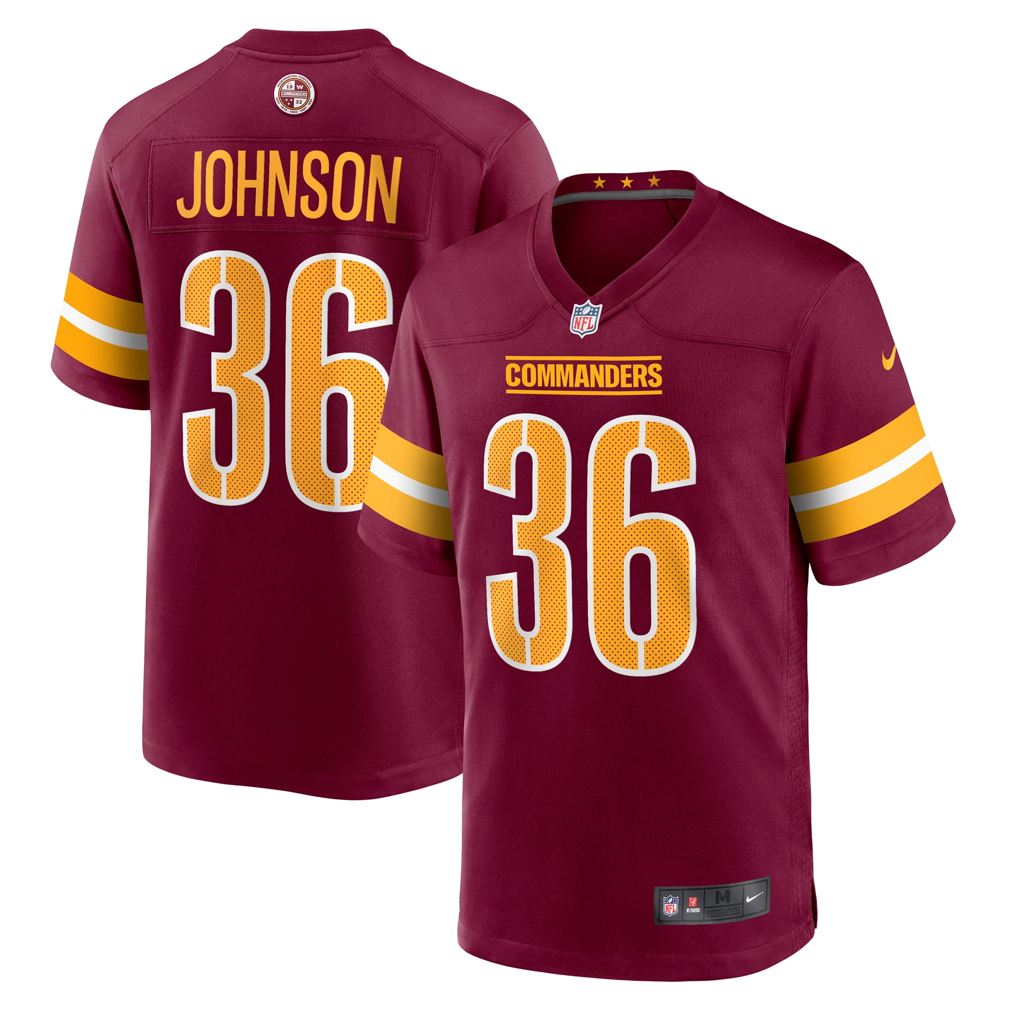 Men's Nike Danny Johnson Burgundy Washington Commanders Game Jersey ...