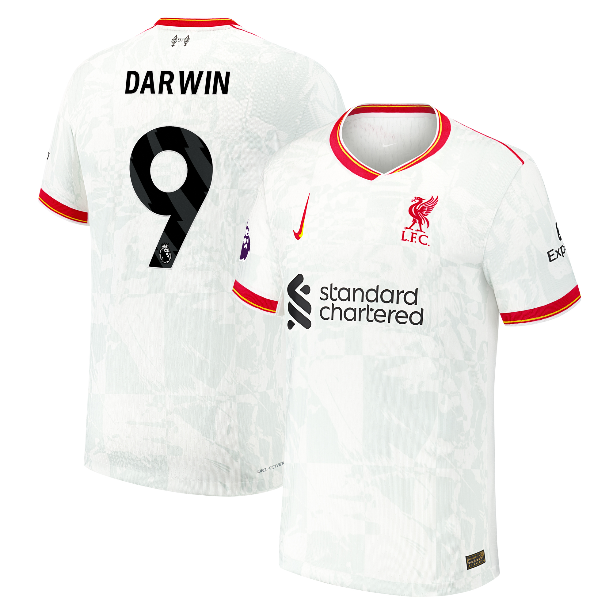 Men's Nike Darwin N--ez White Liverpool 2024/25 Third Authentic Jersey ...
