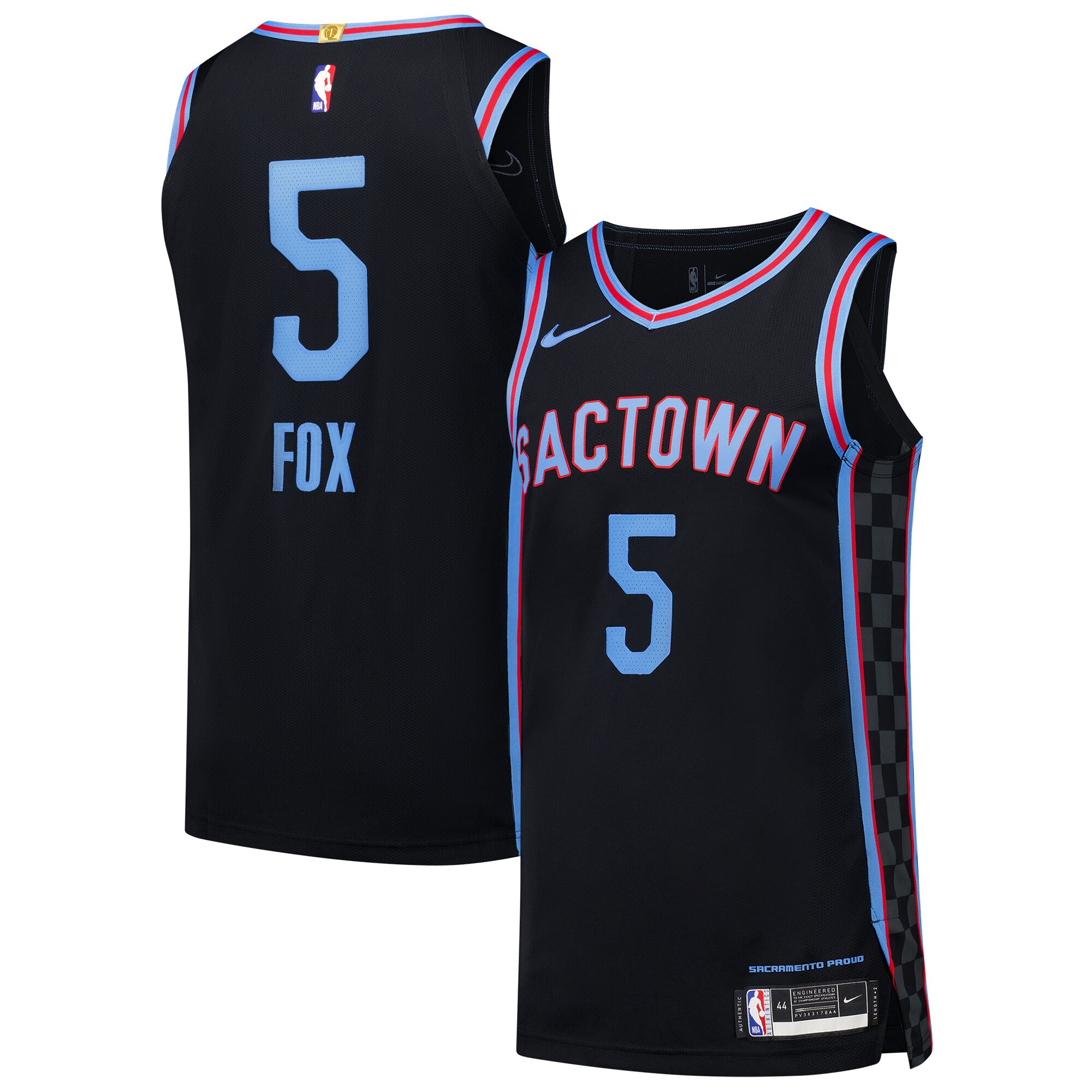 Men's Nike De'Aaron Fox Black Sacramento Kings Authentic Player Jersey ...