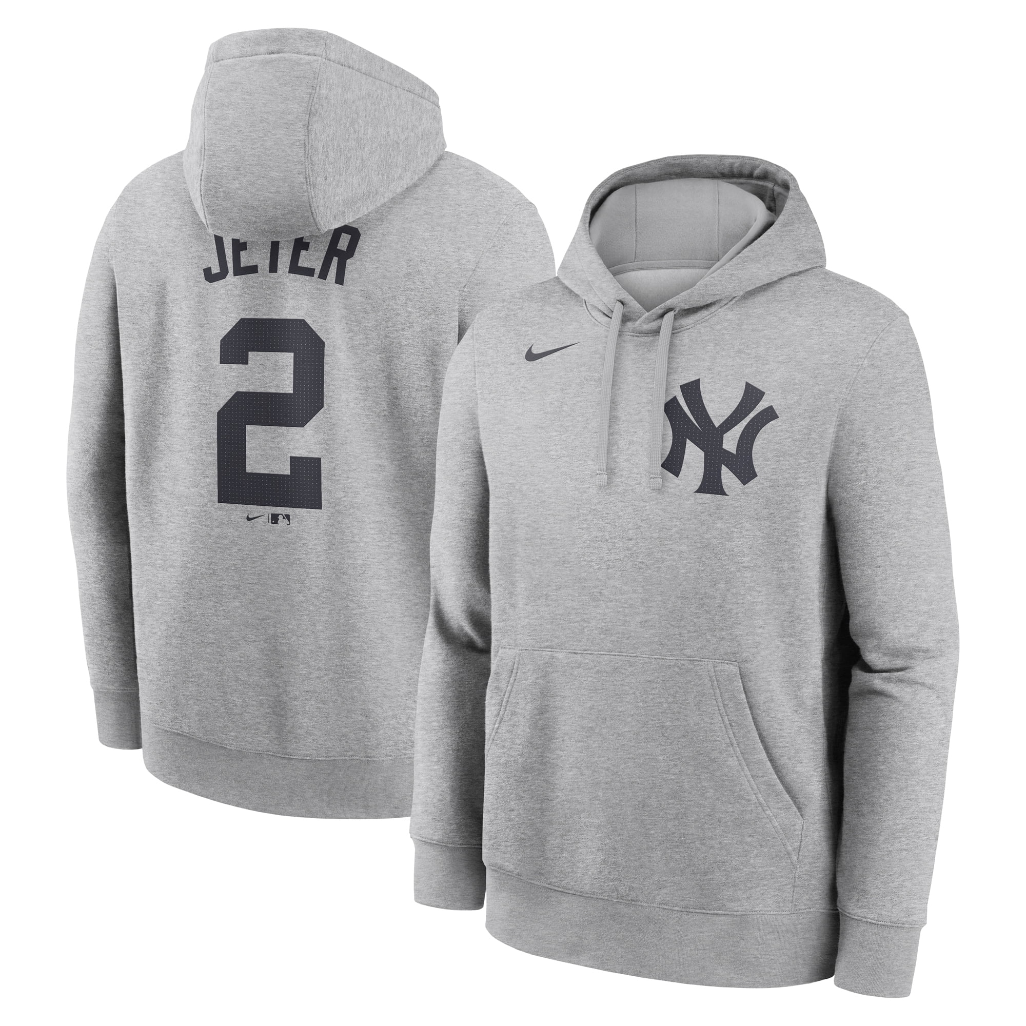 Men's Nike Derek Jeter Heather Gray New York Yankees Player Name ...