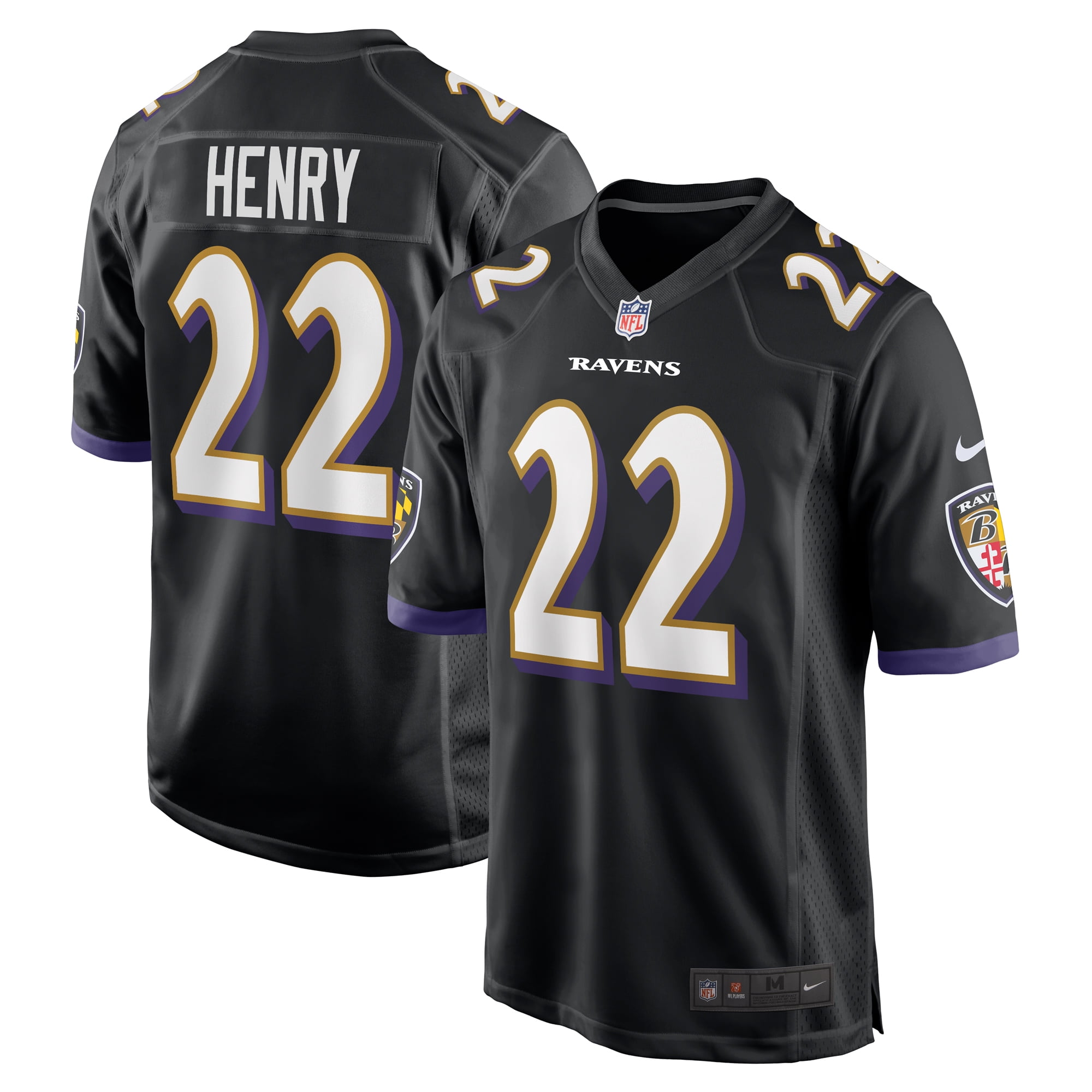 Men's Nike Derrick Henry Black Baltimore Ravens Alternate Game Jersey ...
