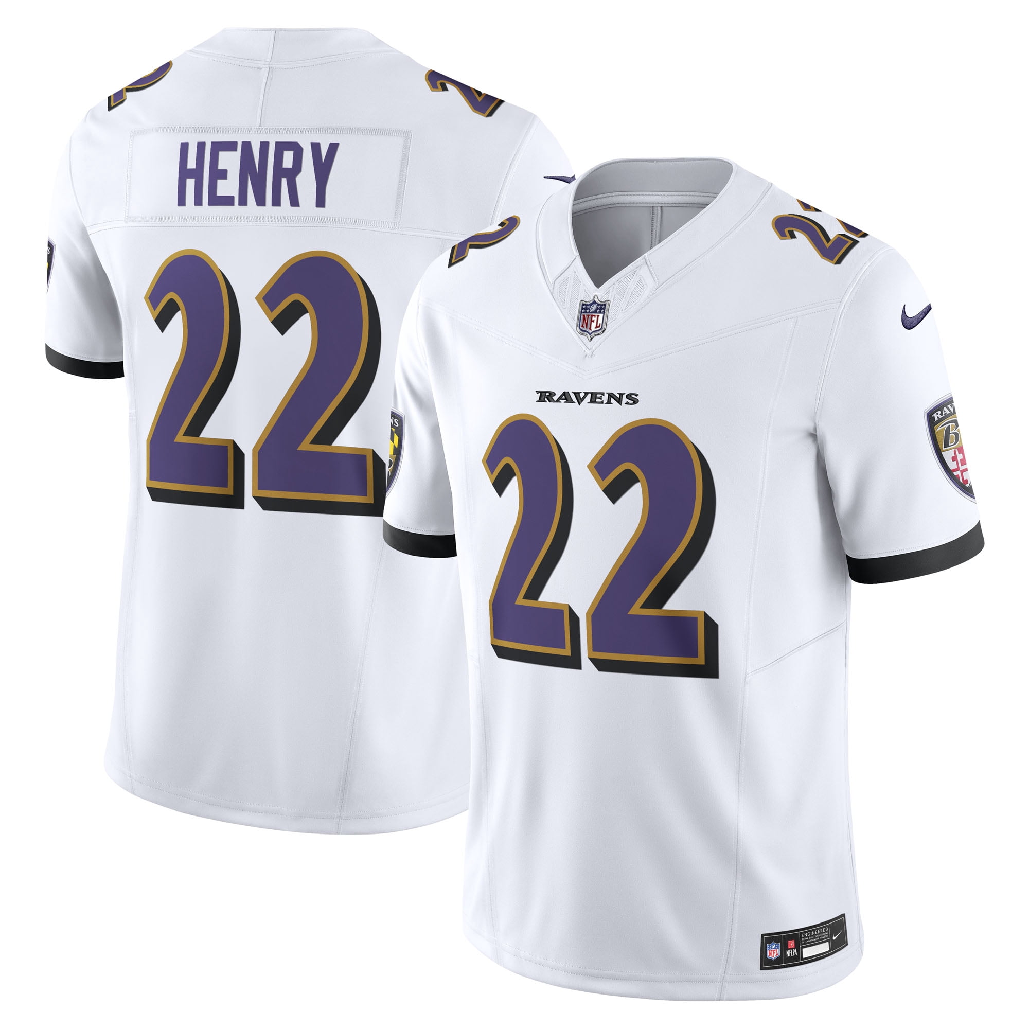 Men's Nike Derrick Henry White Baltimore Ravens Vapor F.U.S.E. Limited ...