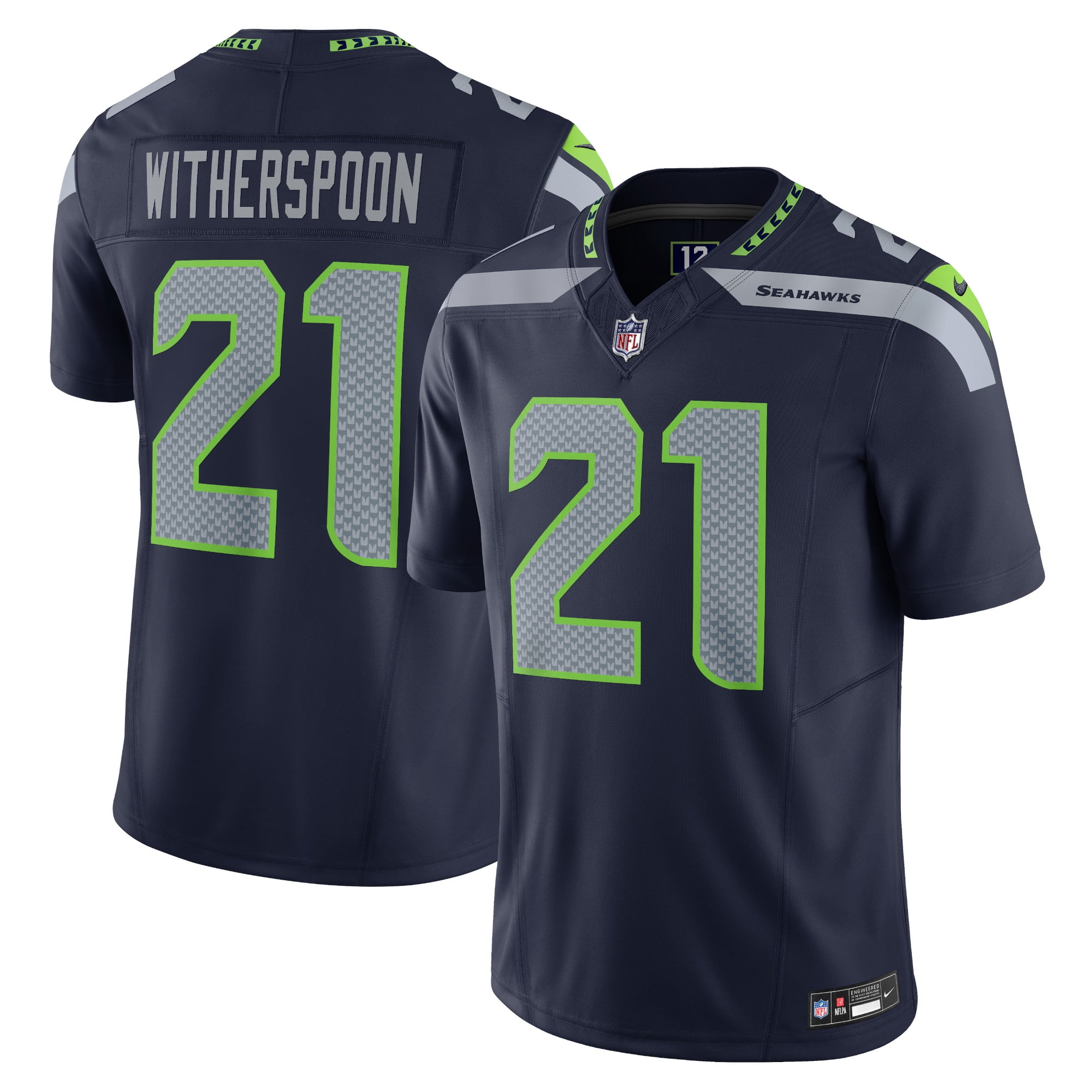 Men's Nike Devon Witherspoon Navy Seattle Seahawks Vapor F.U.S.E ...